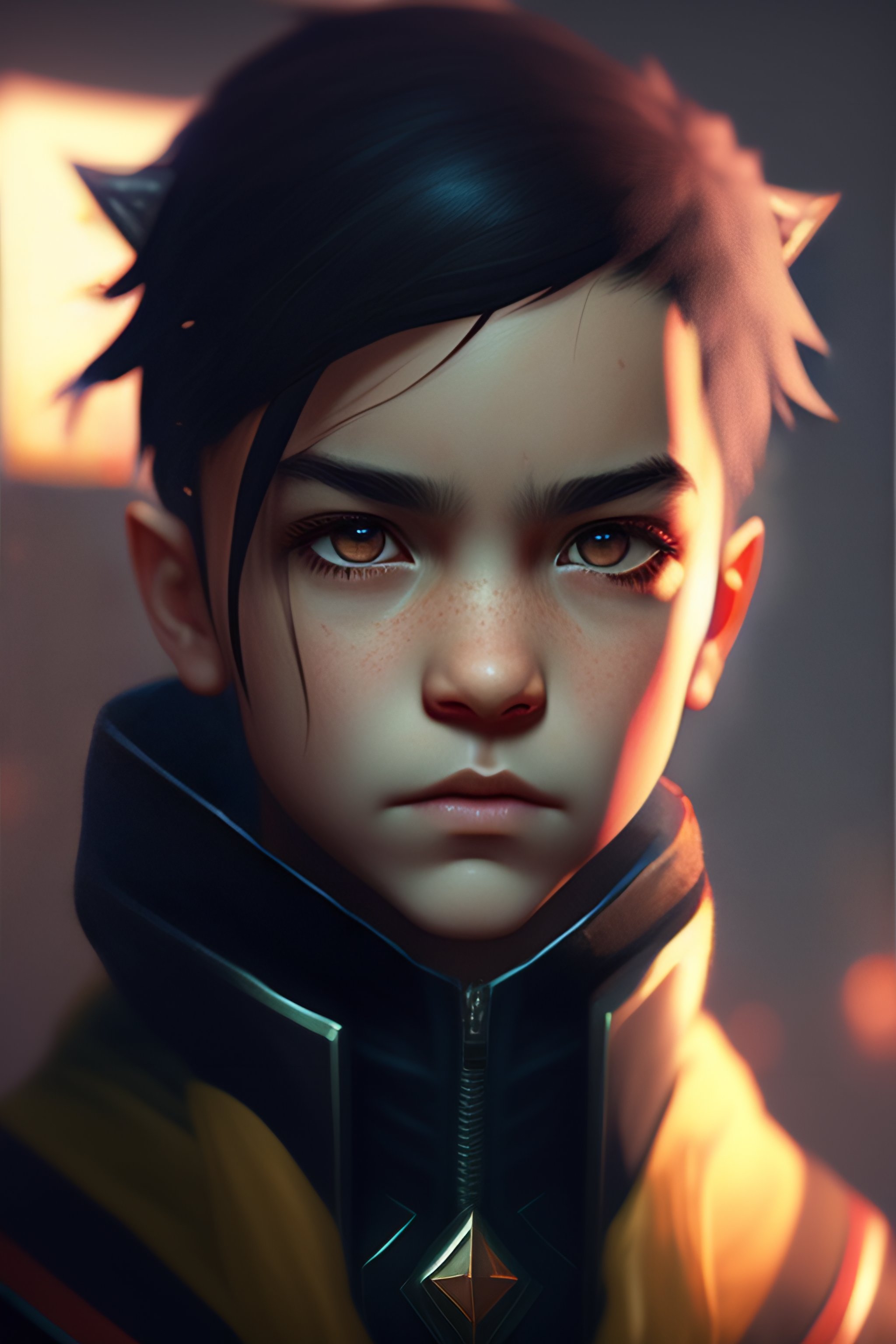 Lexica - A portrait of poor crazy aggressive child, in a style of ...