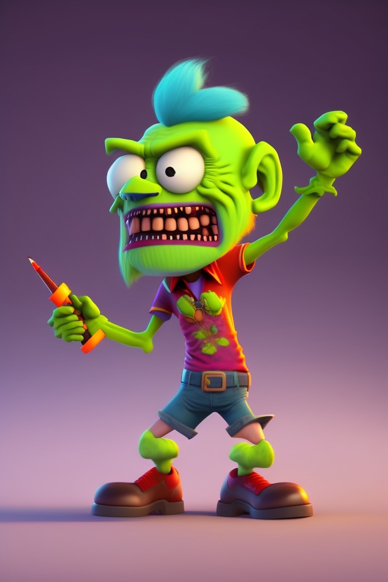 Lexica - Cartoon zombie, t pose