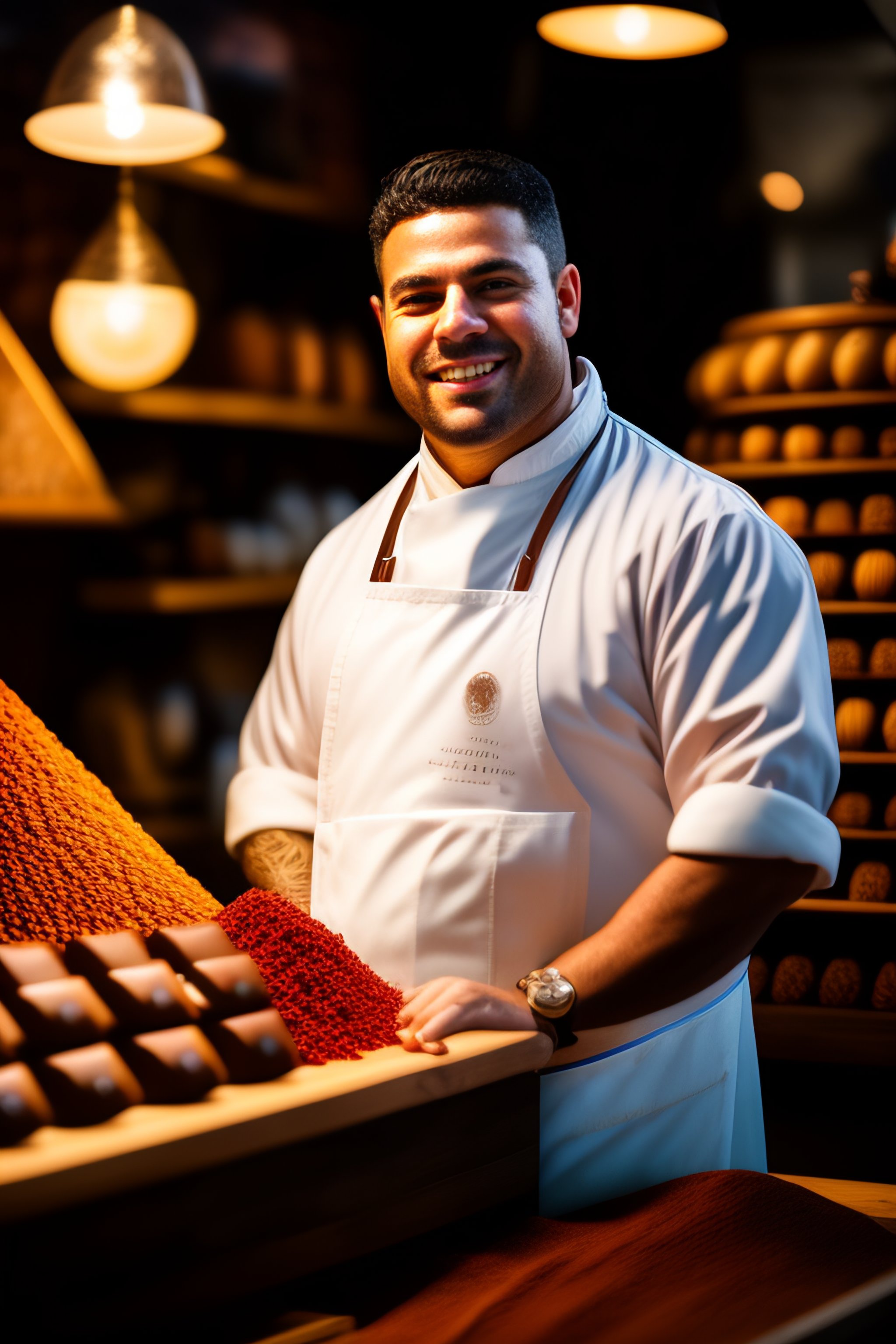 Lexica - Portrait of a master chocolate maker in an artisan chocolate shop