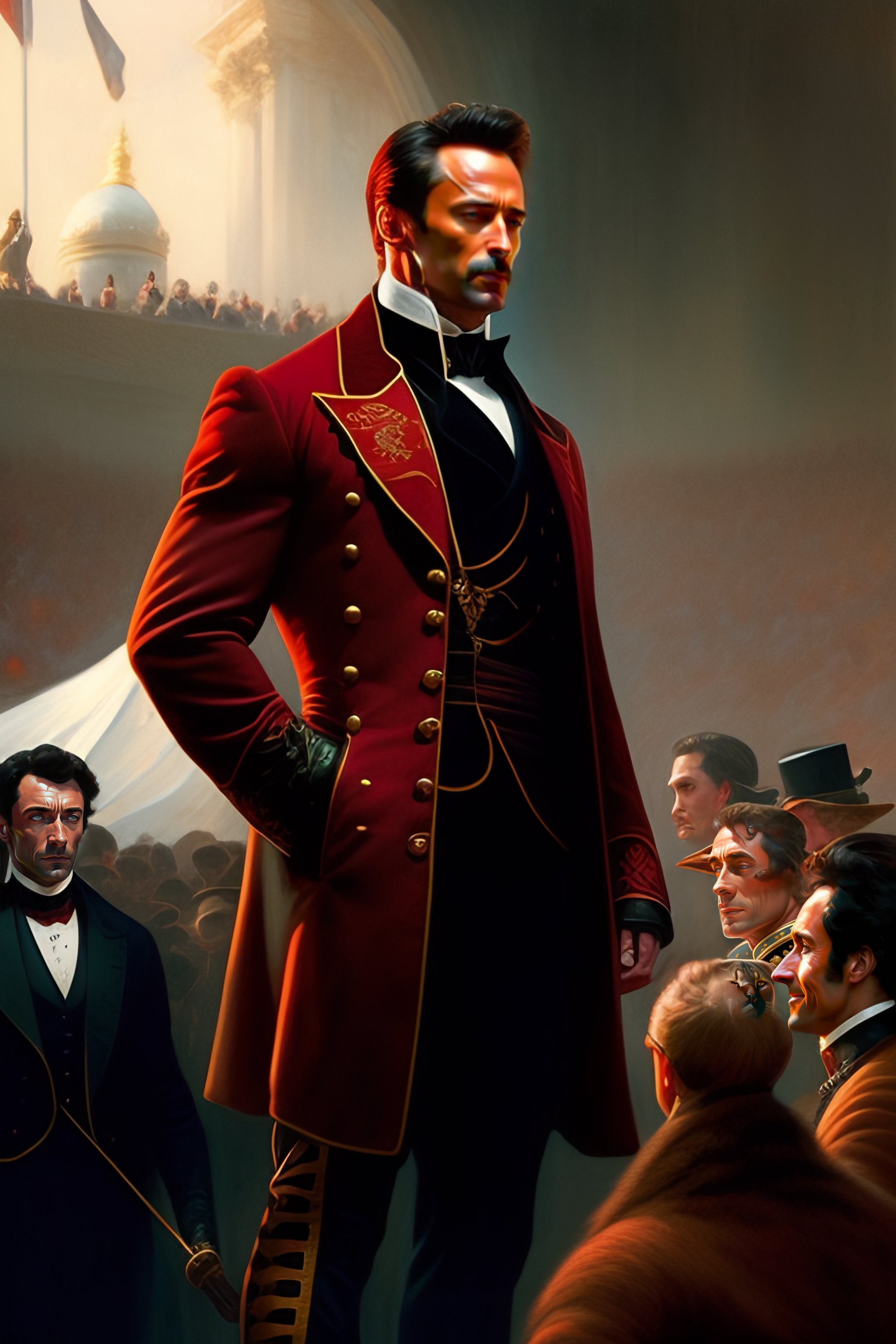 Lexica - Hugh jackman master of ceremonies of a 1860s circus by marc ...