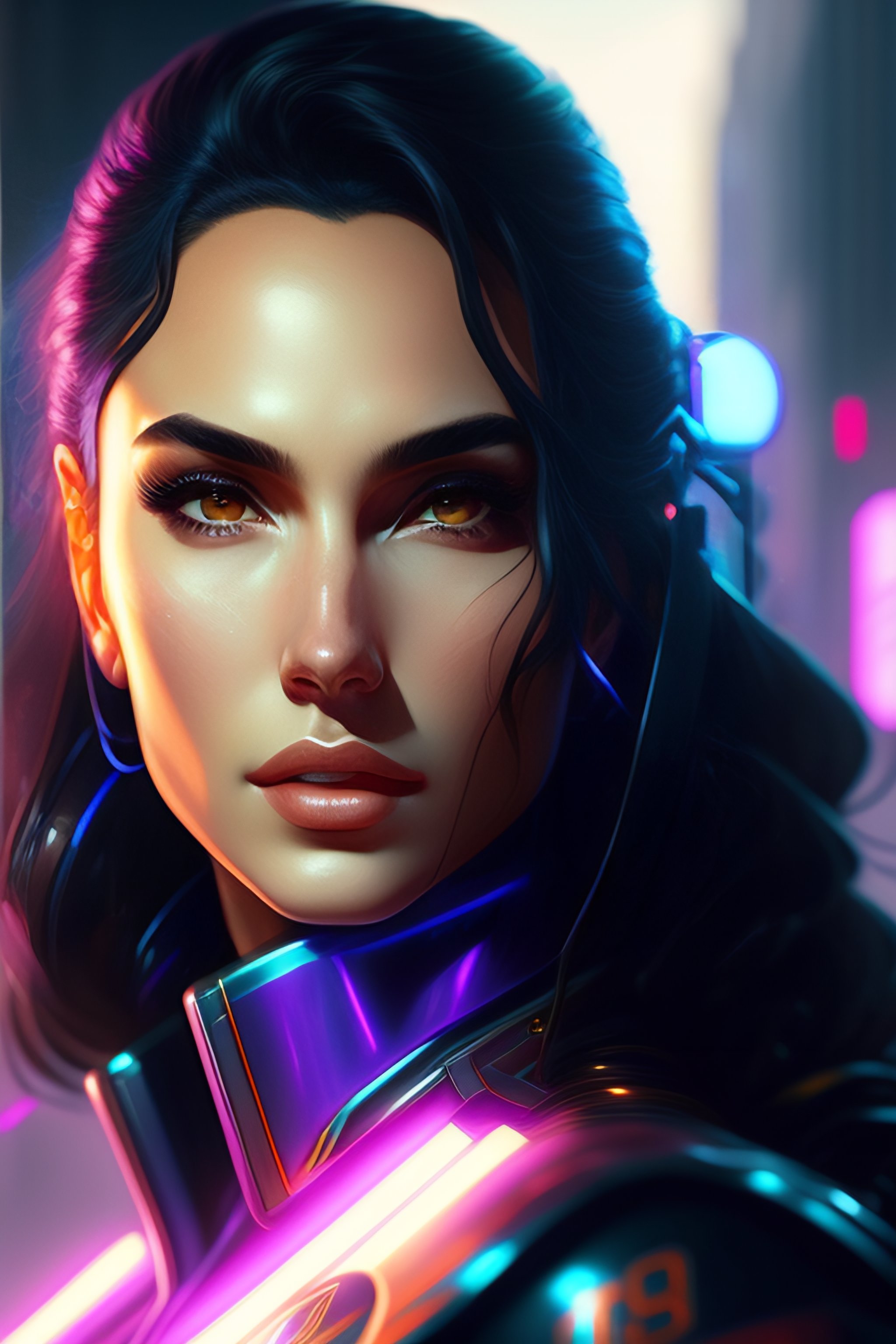 Lexica - Anime key visual of Gal Gadot police officer, neon, cyberpunk ...
