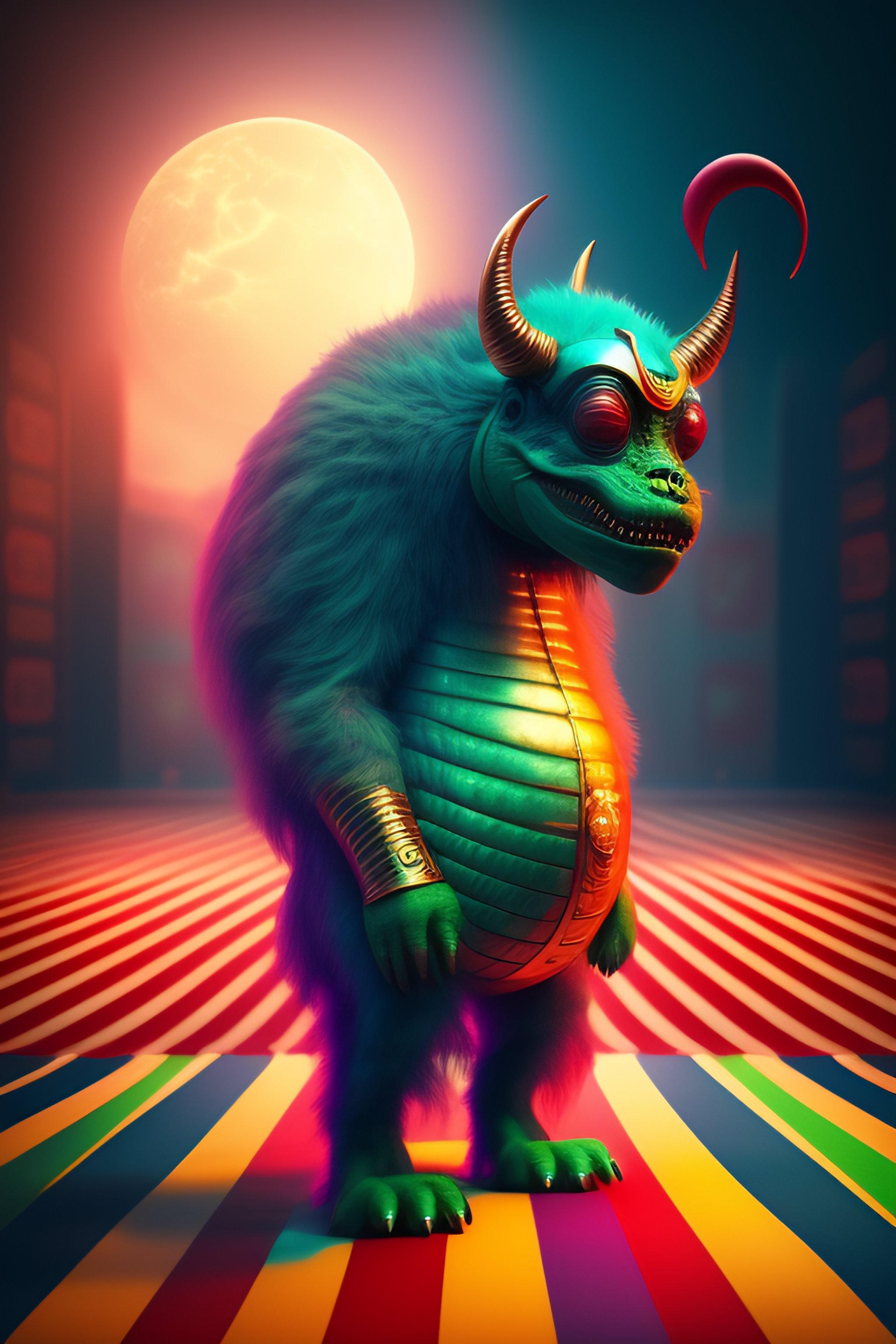 Lexica - Circus vintage ,monster,alien ,CGI,C4D