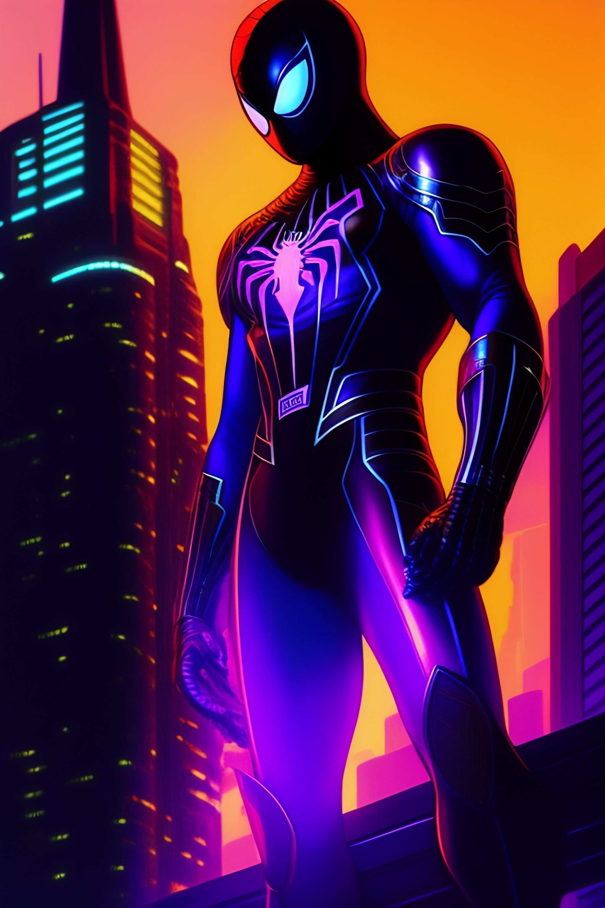 Lexica - Spider man in cyber punk style. concept art by james gurney ...
