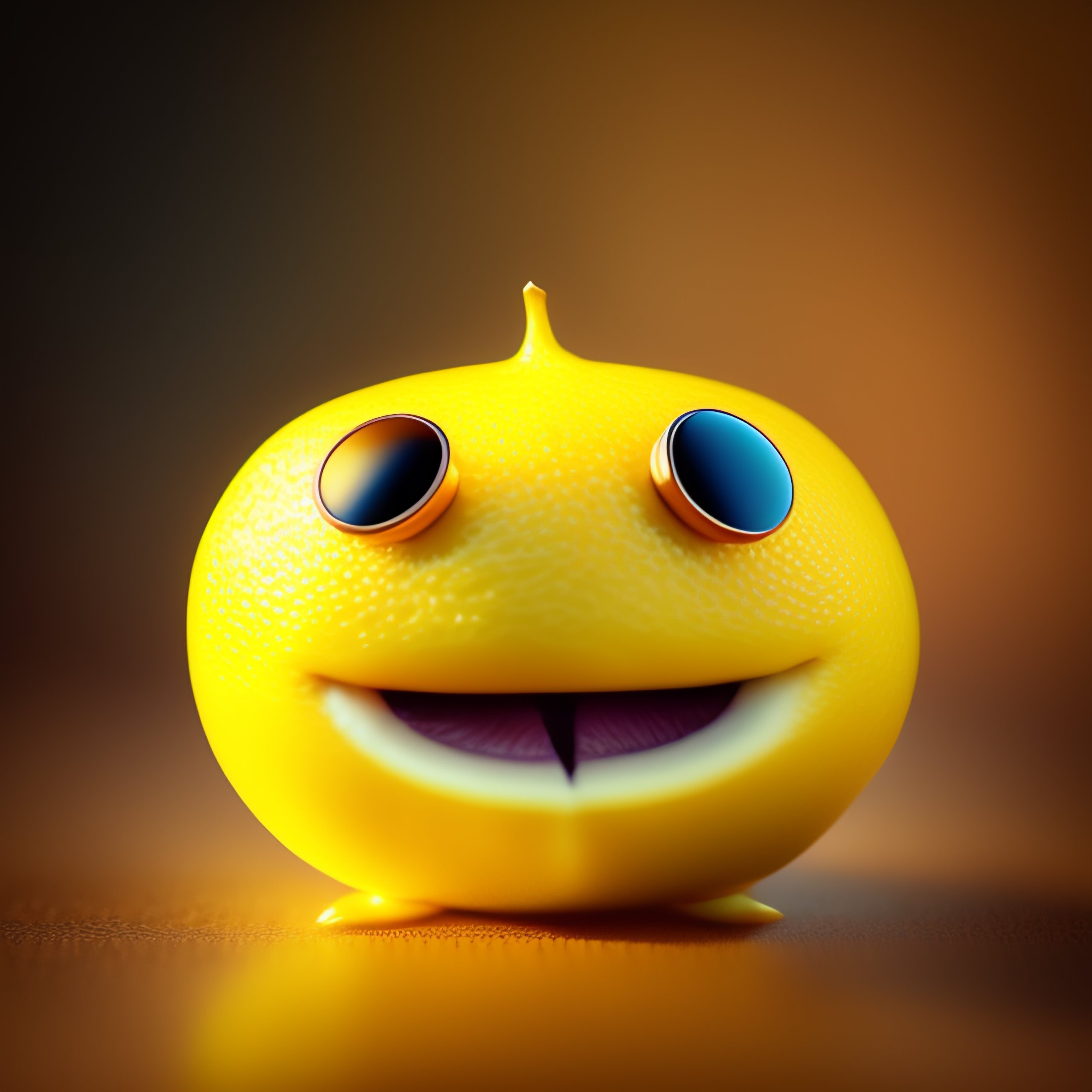 Lexica - Pixar style. A cute lemon creature wearing sunglasses. depth ...
