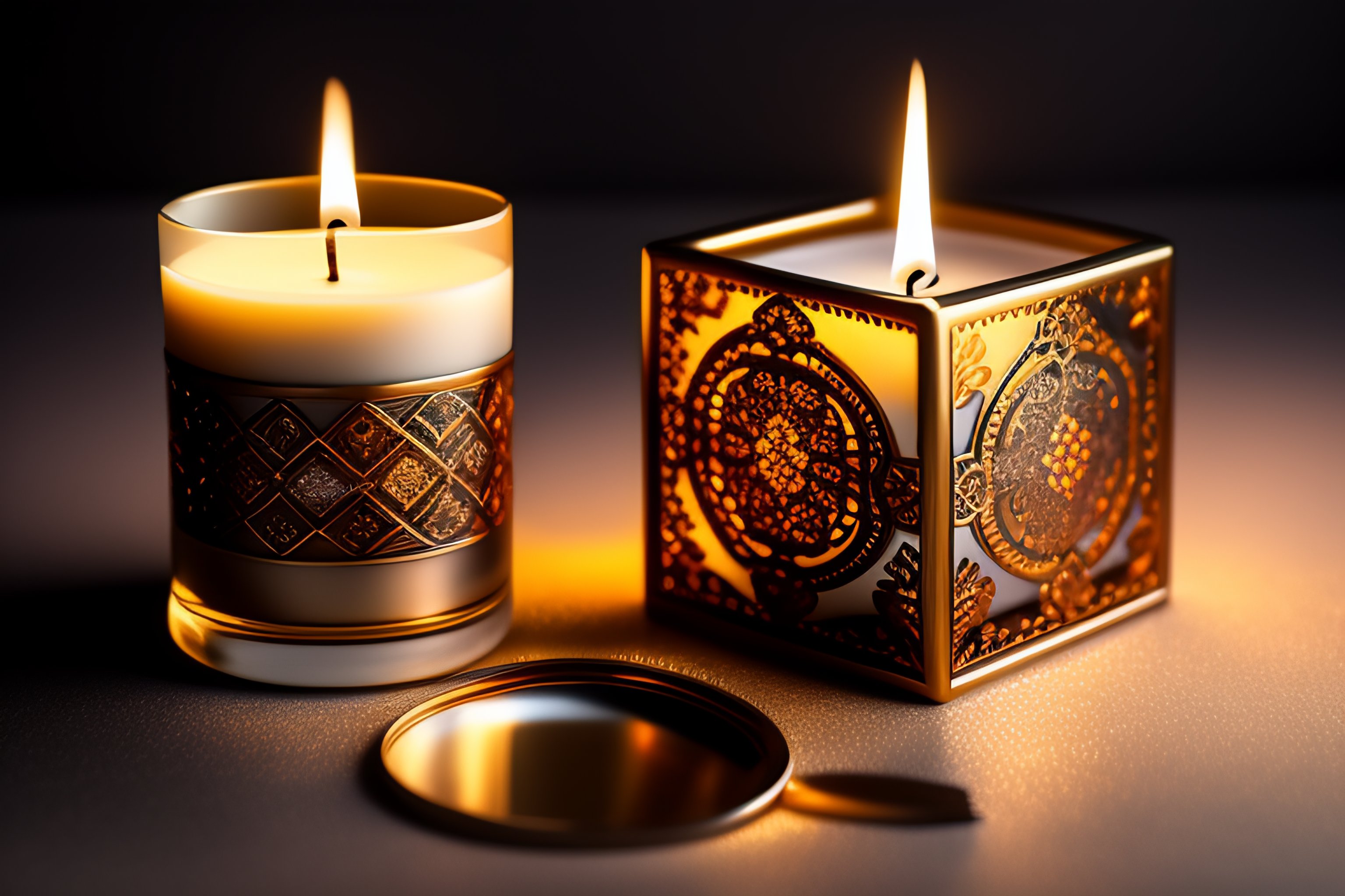 Lexica - Professional product photo of luxury candle, with a jewel ...