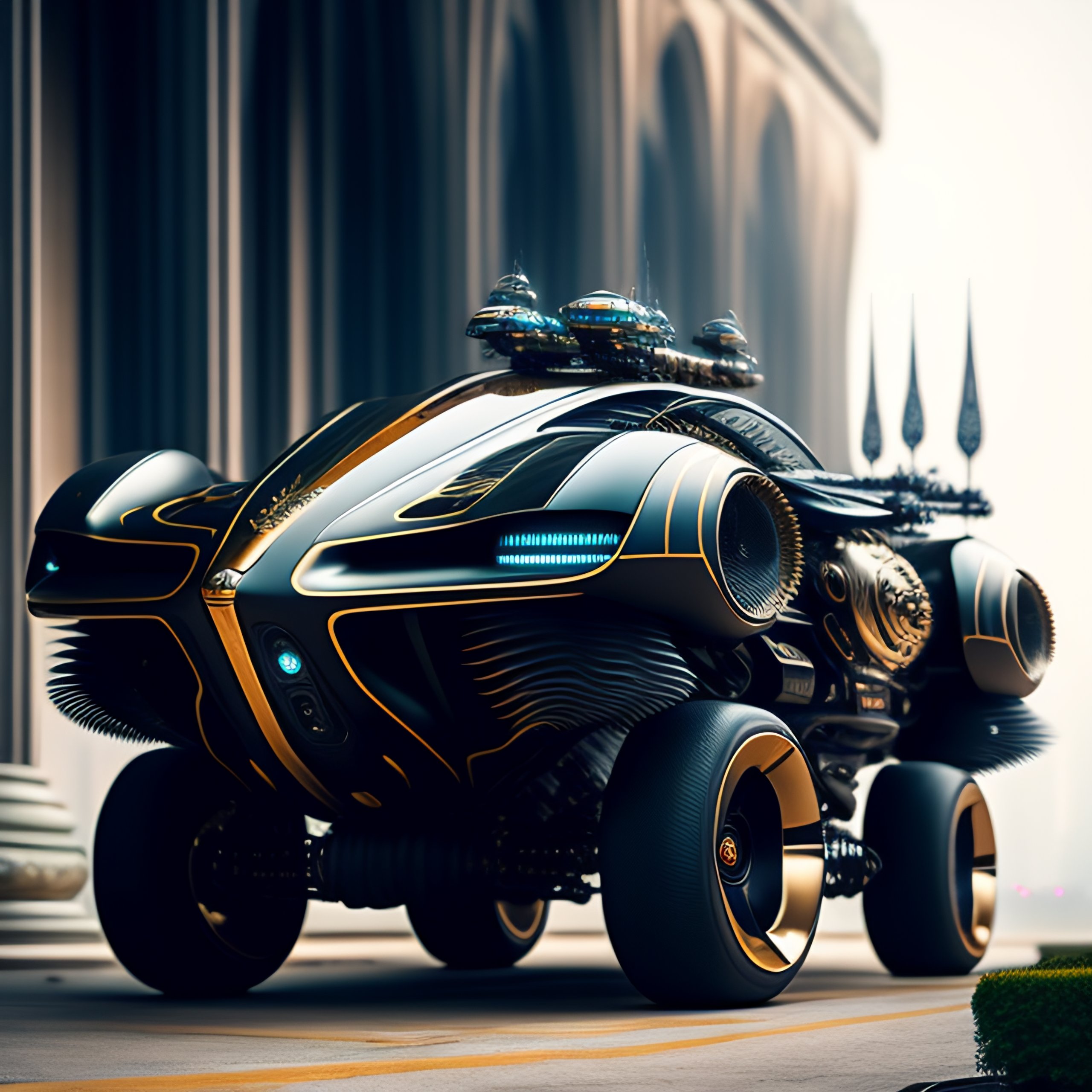 Lexica - Biomechanical Cyberpunk vehicle reminiscent of fast sportscar ...
