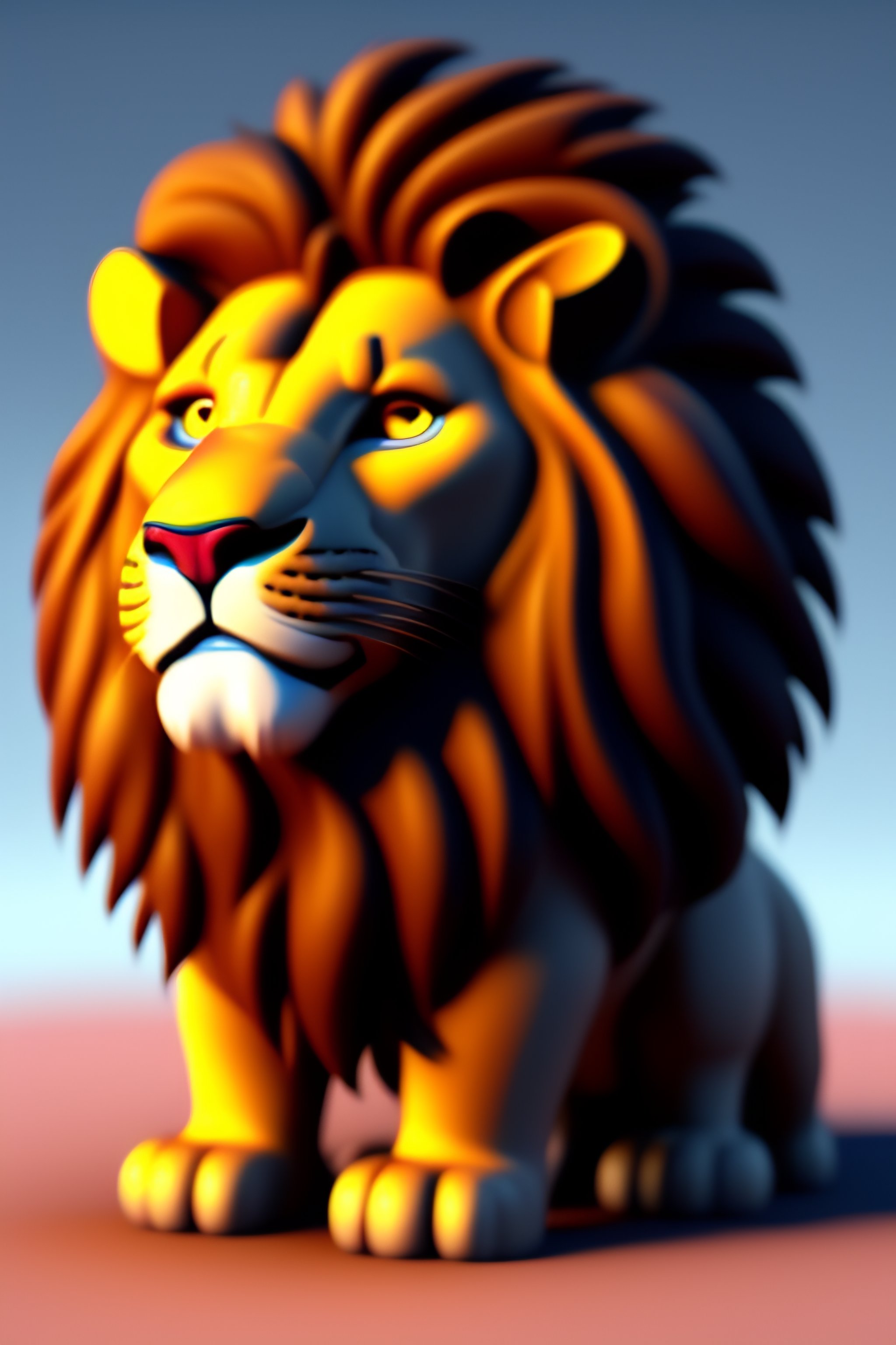 Lexica - Lion 3d cartoon make with hair