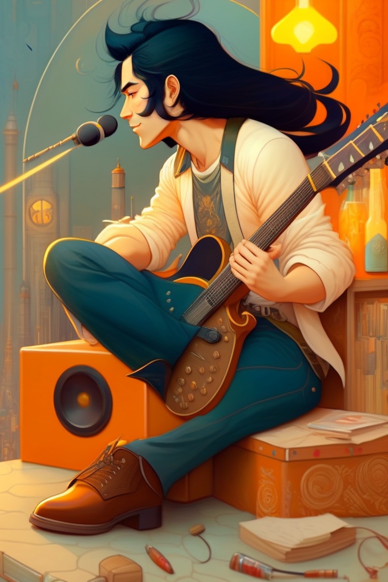 Lexica - A study of cell shaded cartoon of a white black haired man ...