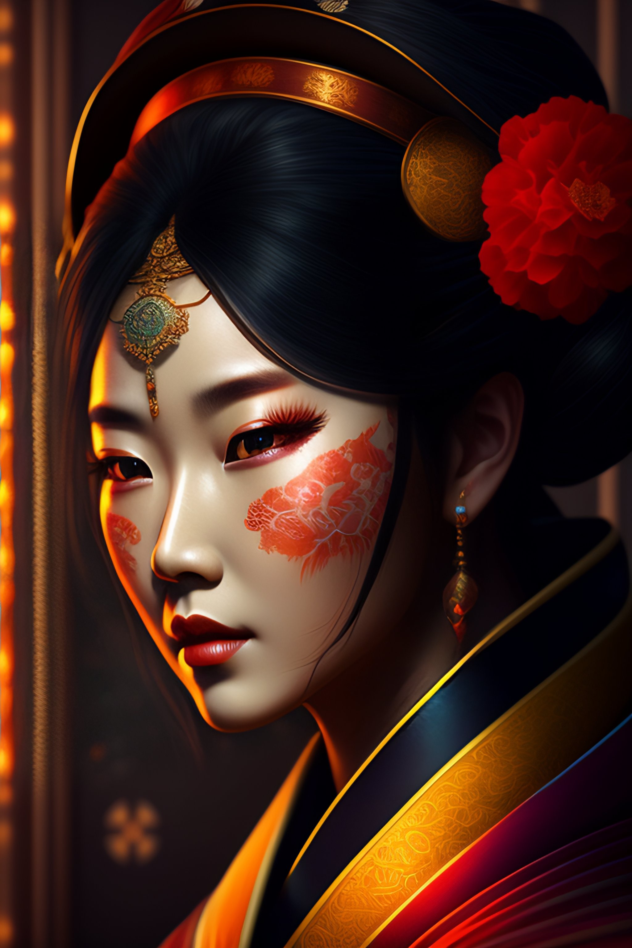 Lexica - Portrait art of undead geisha, detailed,intricate, full of ...