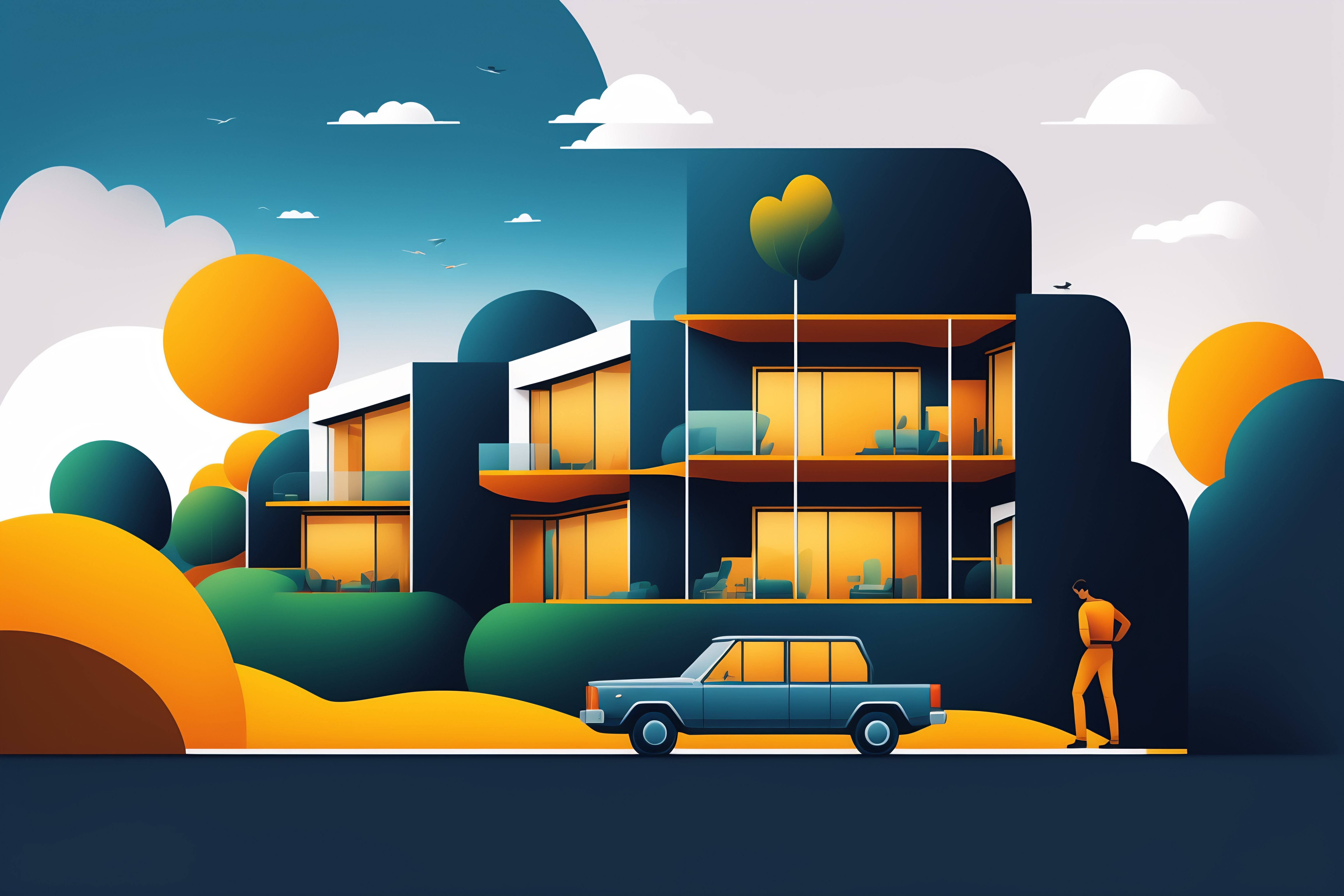 Lexica - Webpage background hero image for real estate company modern ...