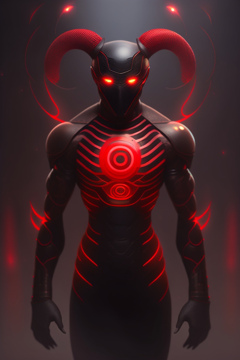Lexica - A humanoid, thin and black creature with only a red spiral for ...