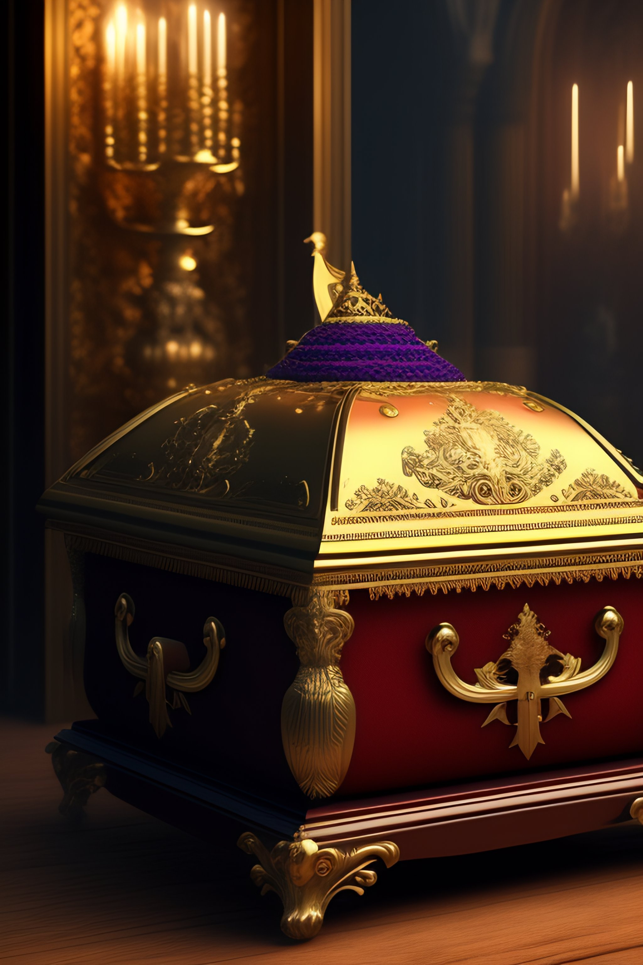 Lexica - A dead rotting pope in a coffin surrounded by a witches feast