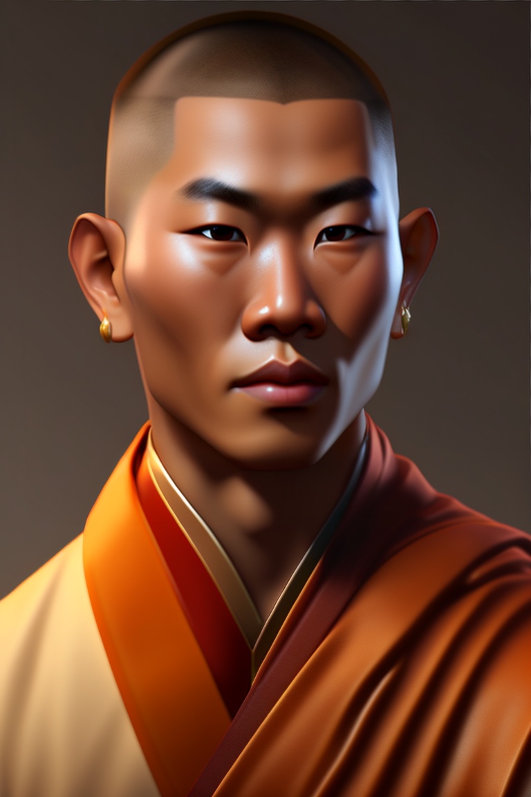 Lexica - Asian monk, professional, looking realistic