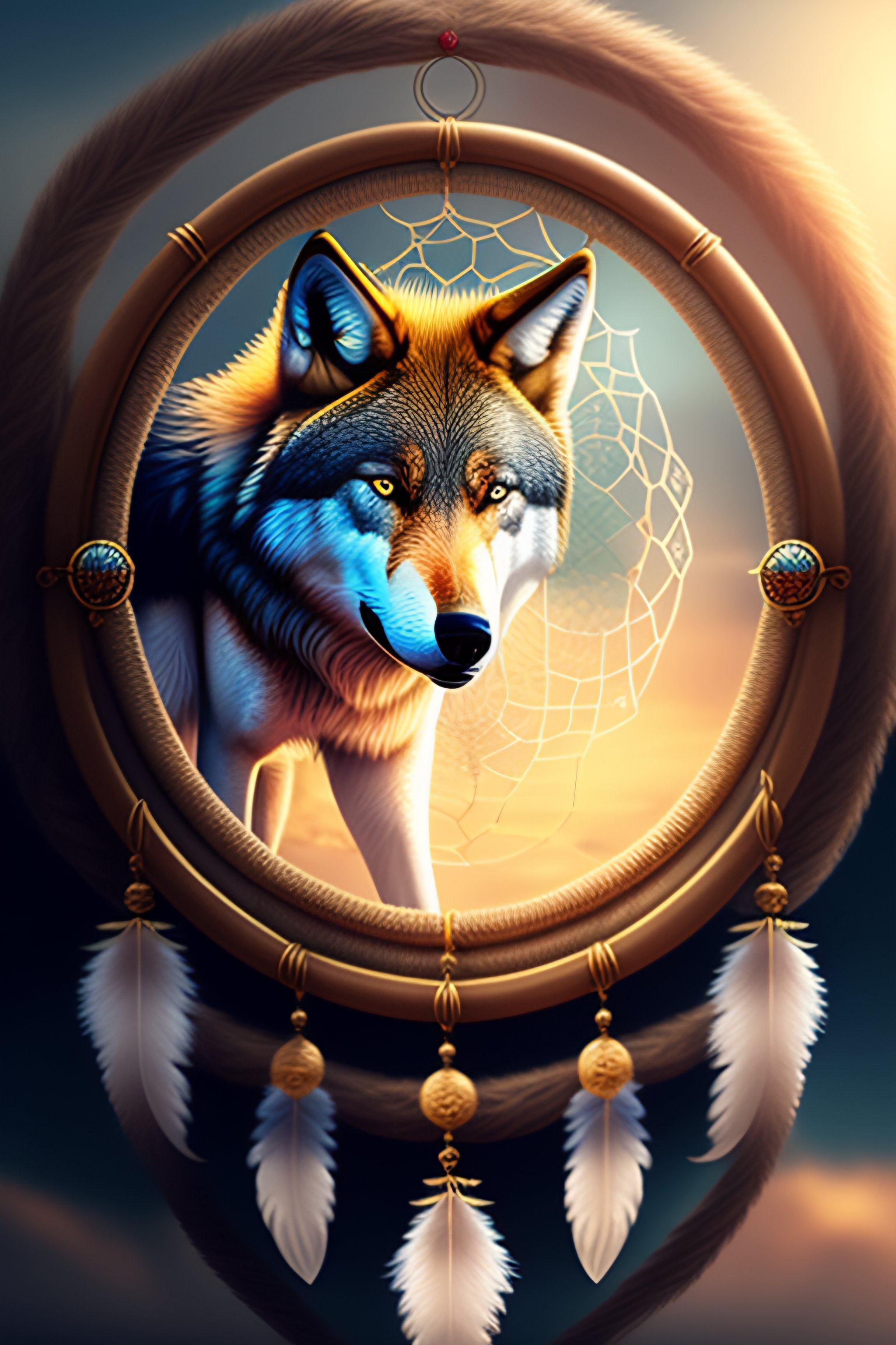 Wolf Dreamcatcher Wallpaper