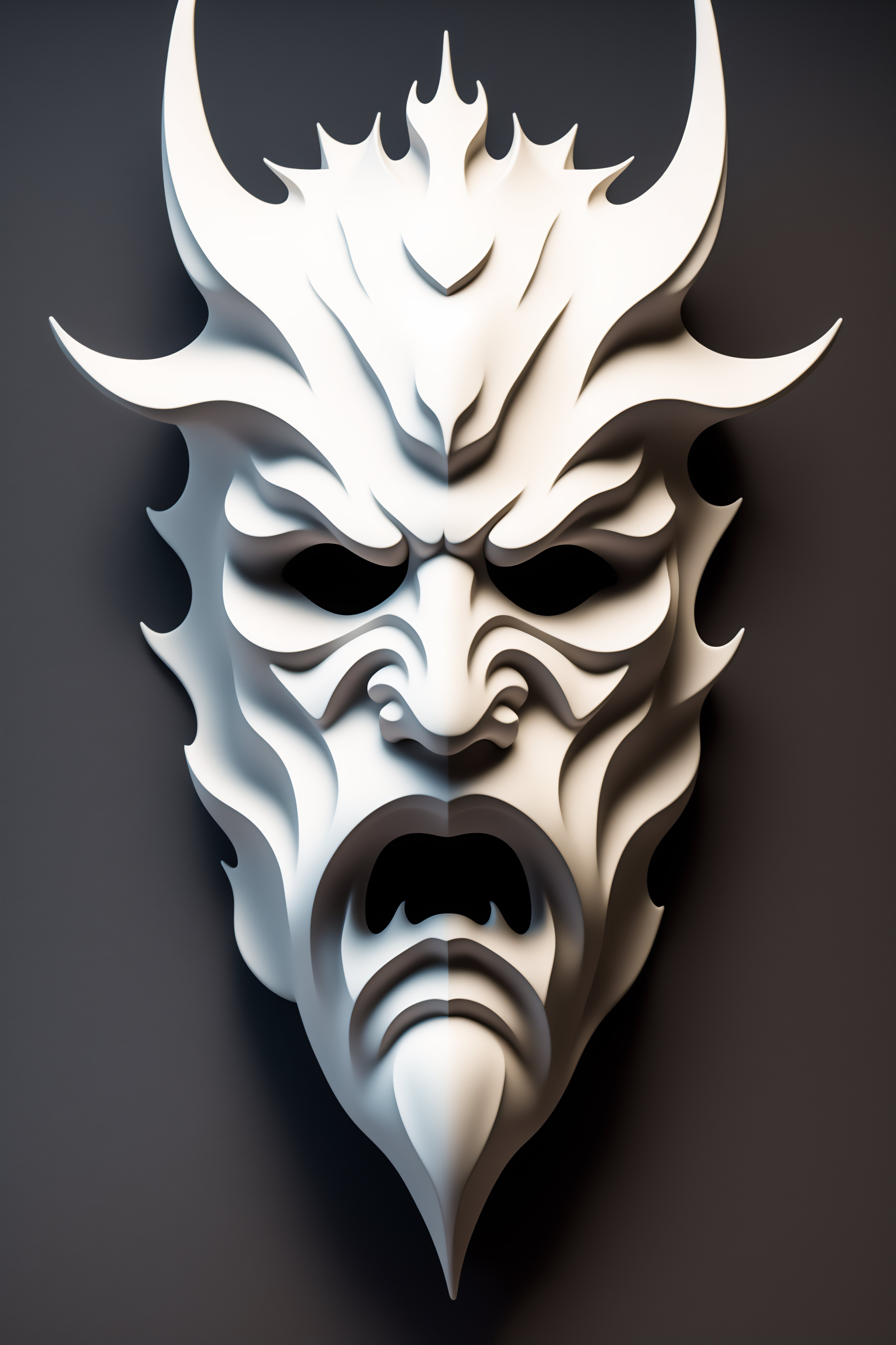 Lexica - Cyberpunk oni mask, gaudi, white