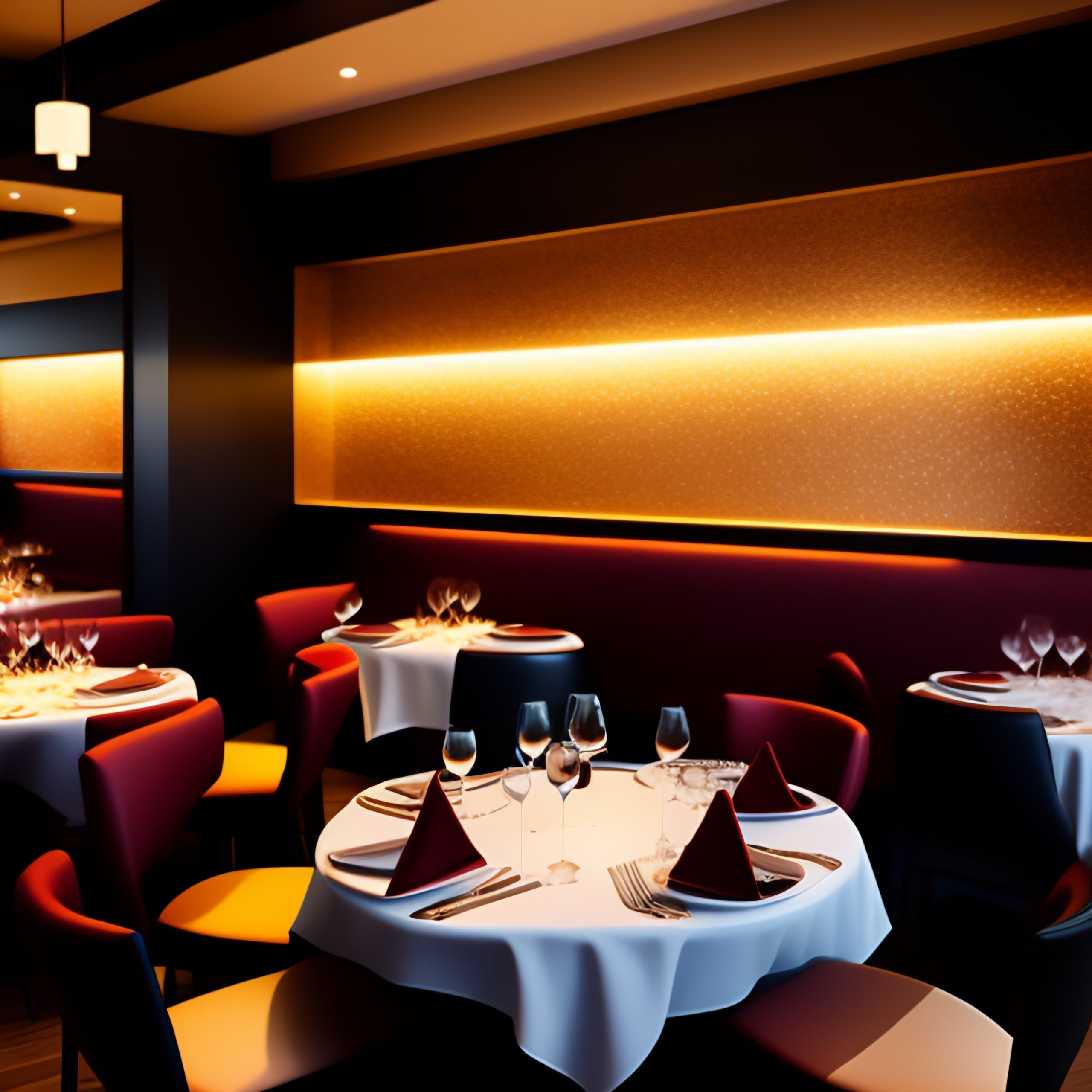 Lexica - Simple looks, large restaurants interior, realastic