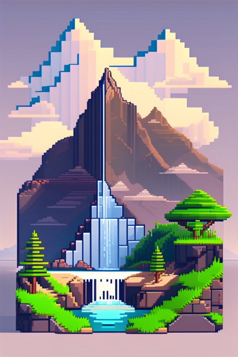 Waterfall Pixel Art