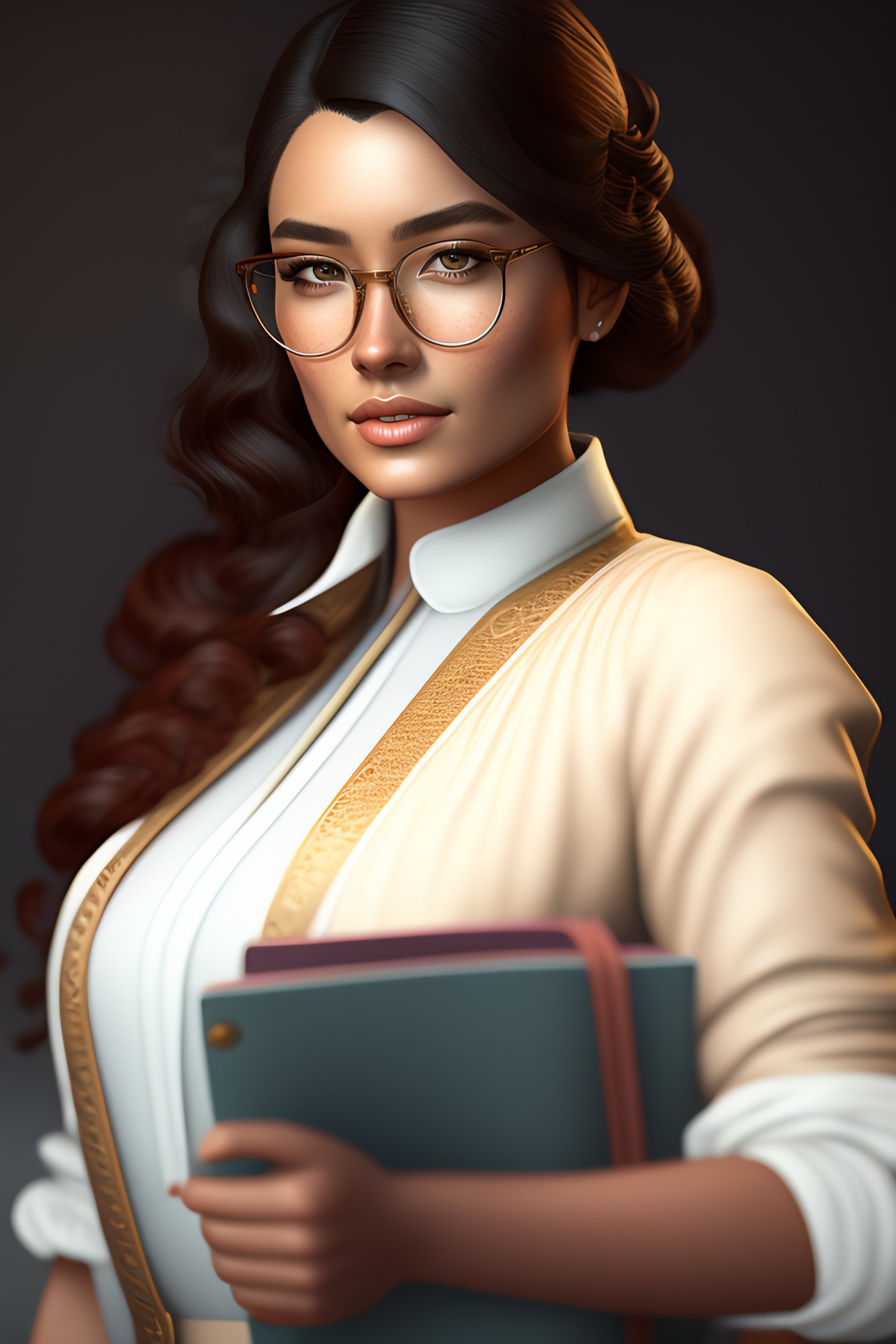 Lexica - Professional portrait of young female reporter with a notebook ...