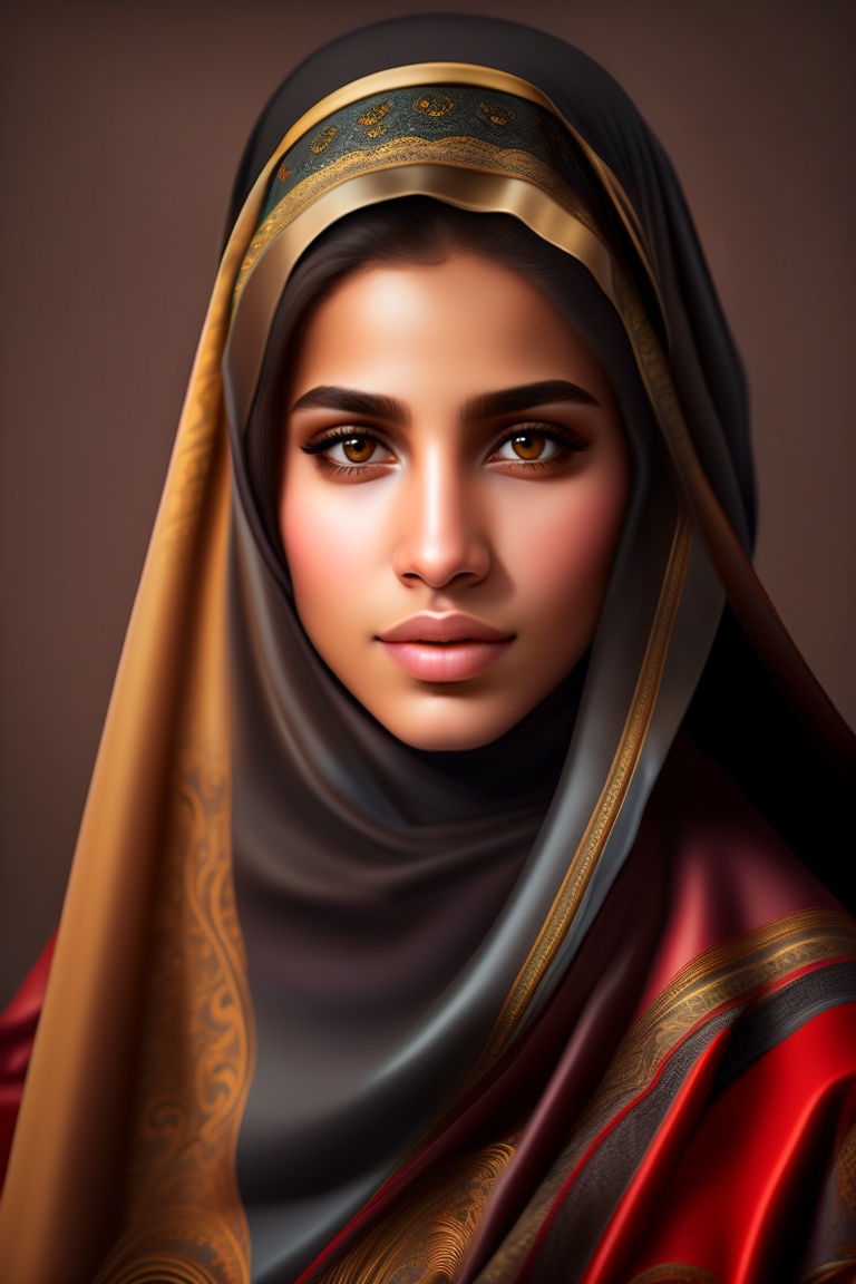 Lexica - A beautiful veiled Yemeni young woman, frontal photo