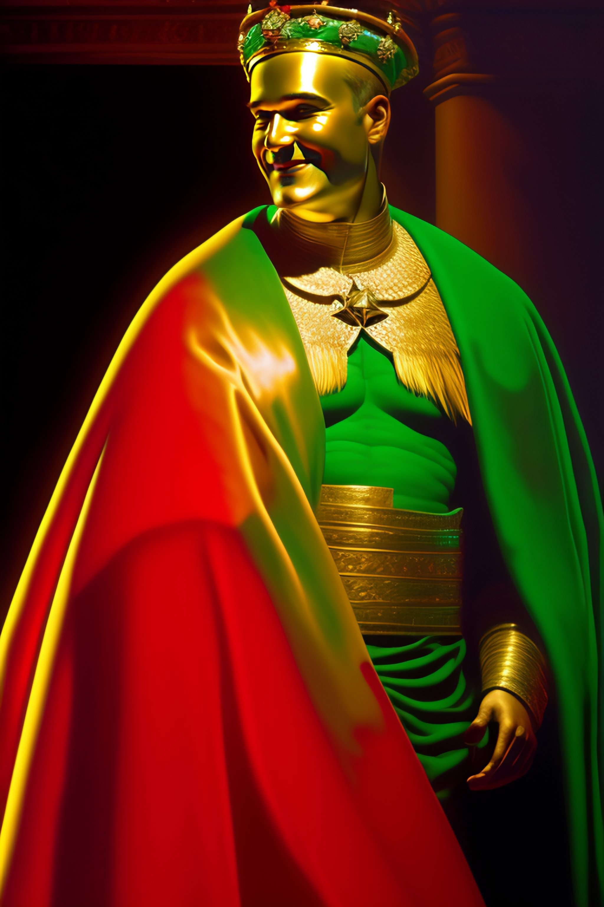 Lexica - The standup comedy comedian smiling superhero golden mask ...