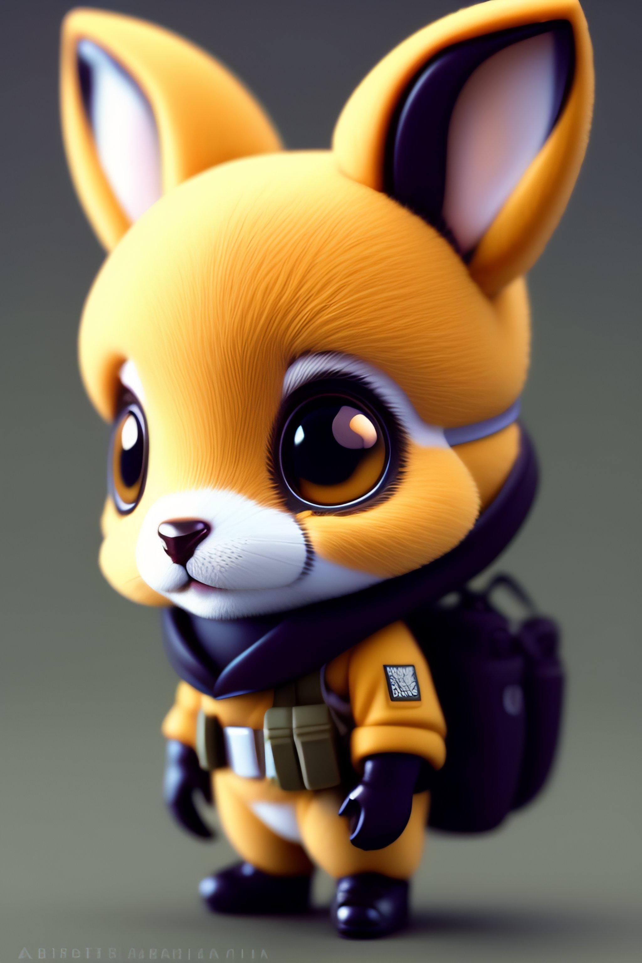 Lexica - Cute and adorable cartoon rabbit in army khaki suit an anime ...