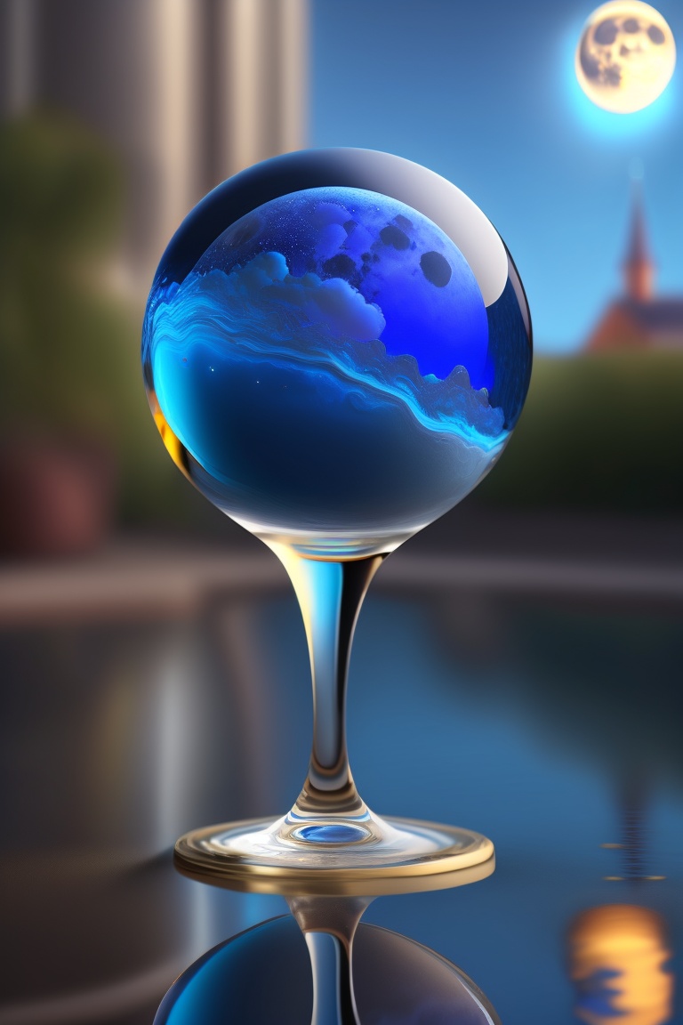 Lexica - Photorealistic blue moon, melting