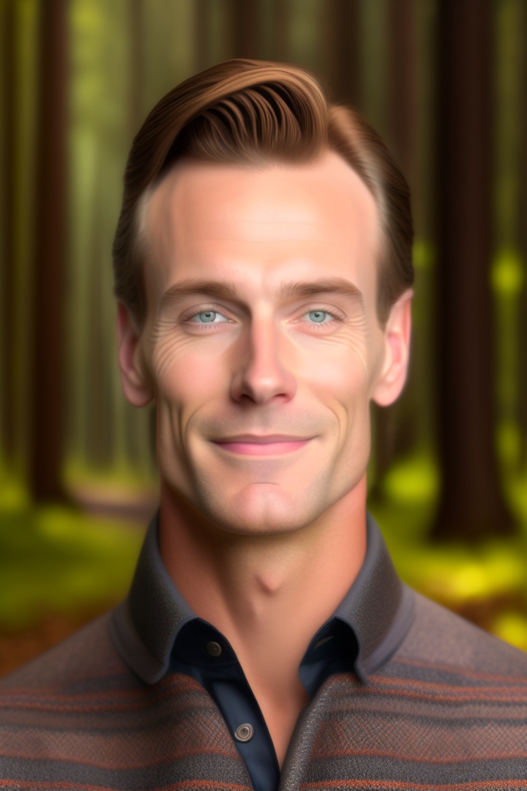 Lexica - Dutch man, Facing camera, symmetrical face, Forest background ...