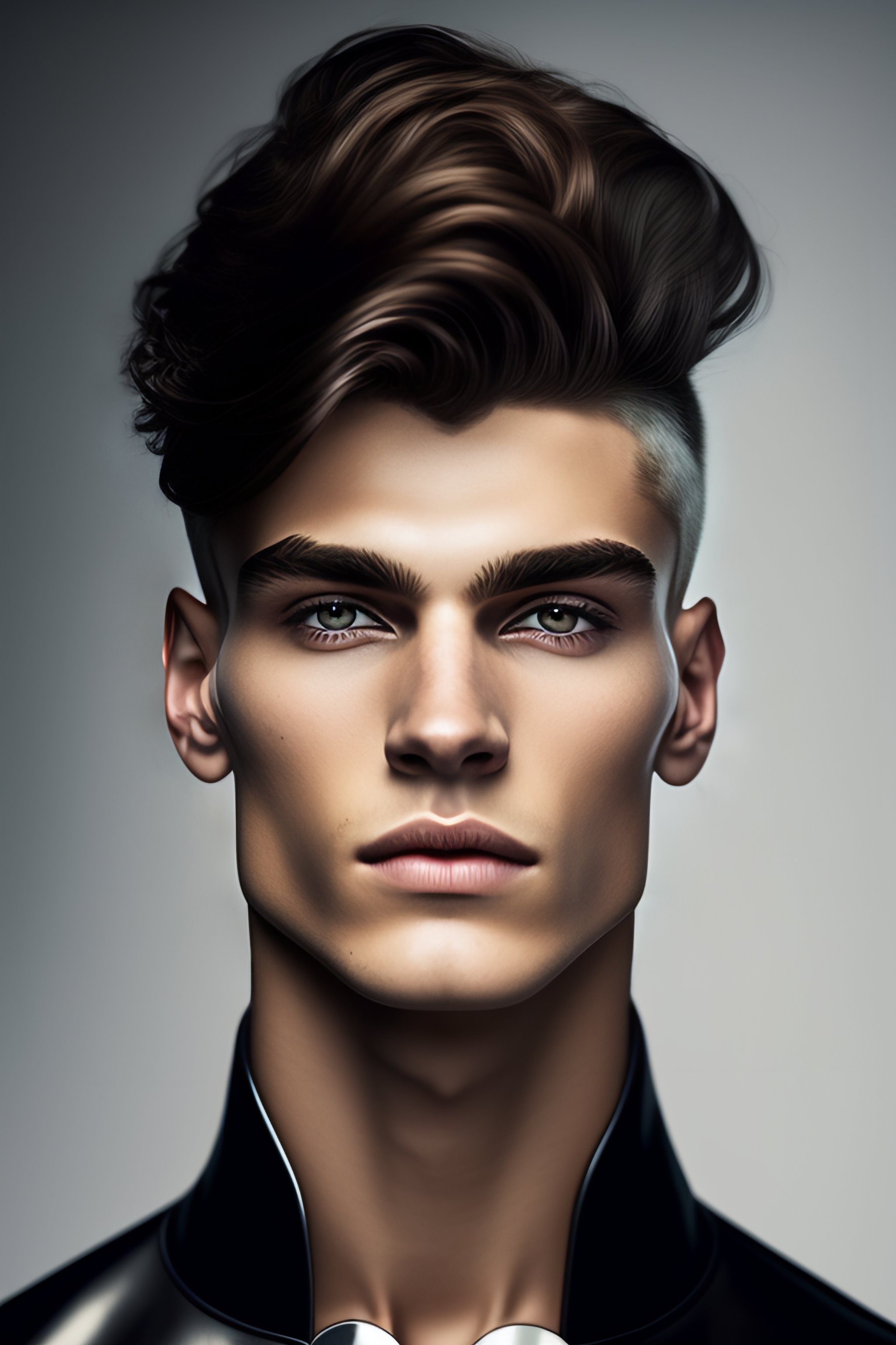 Lexica - Protrait, photograph, androgynous young man with diving raven ...