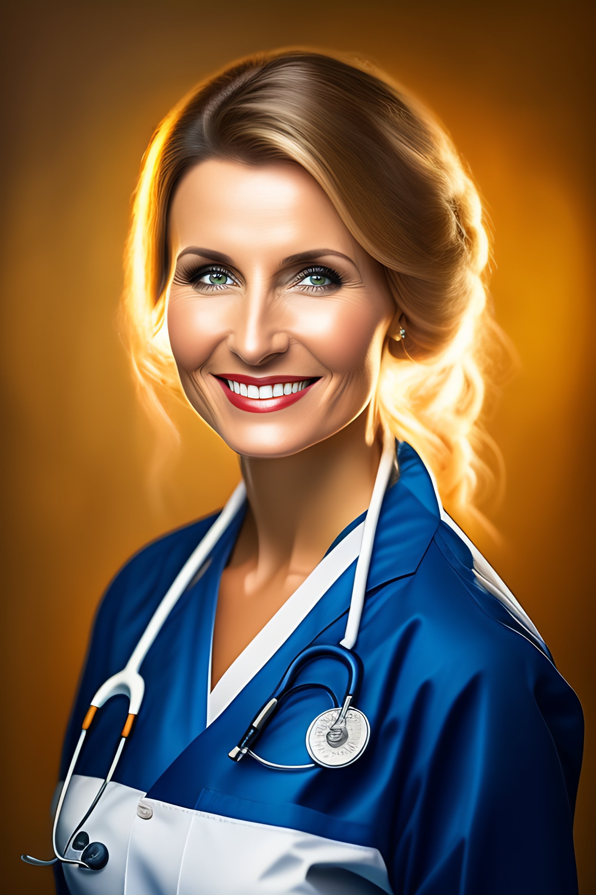 Lexica - Happy Ukrainian woman doctor on white background