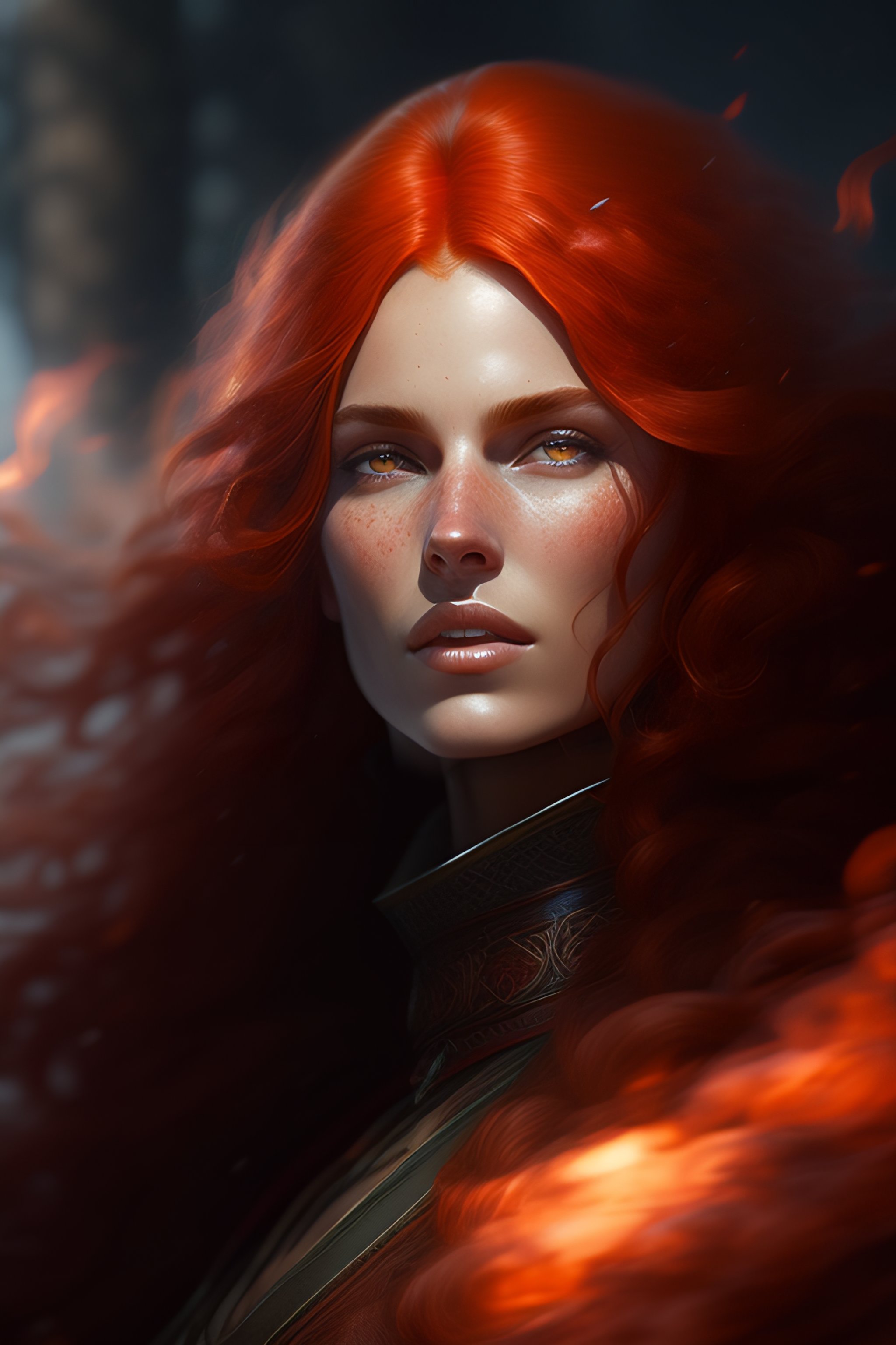Lexica - Portrait of medieval english sorcerer red ginger hair, dark ...