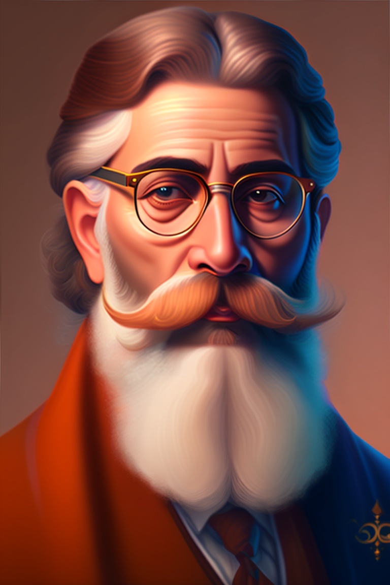Lexica - Colour full background, wise man with spectacles and moustache ...