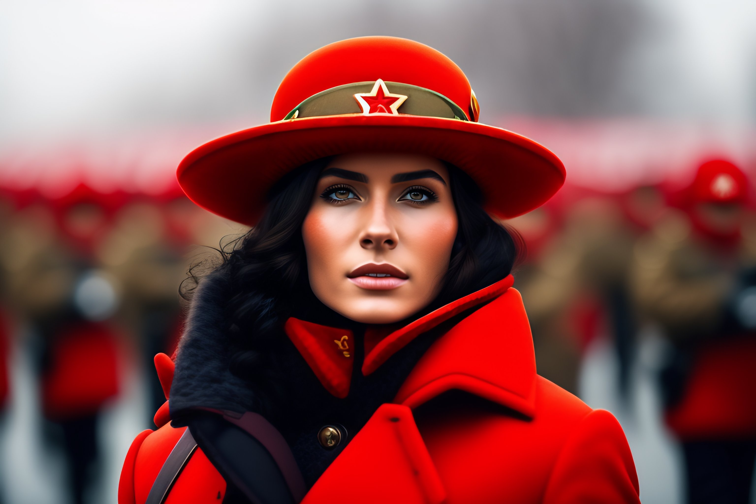 Lexica - Girl in a red army uniform