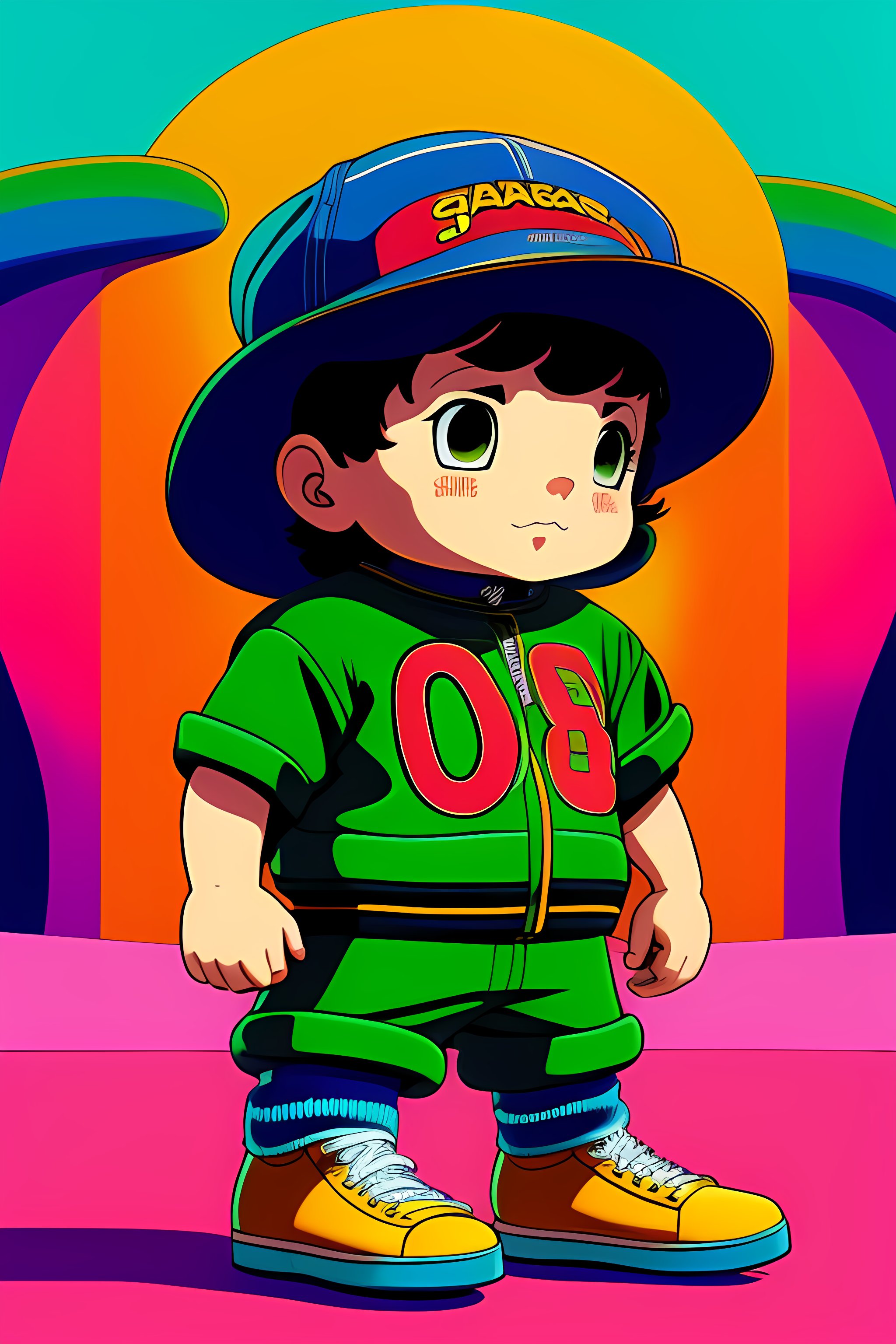 Lexica - 60s cartoon style photo of a jaguar baby wearing underground ...