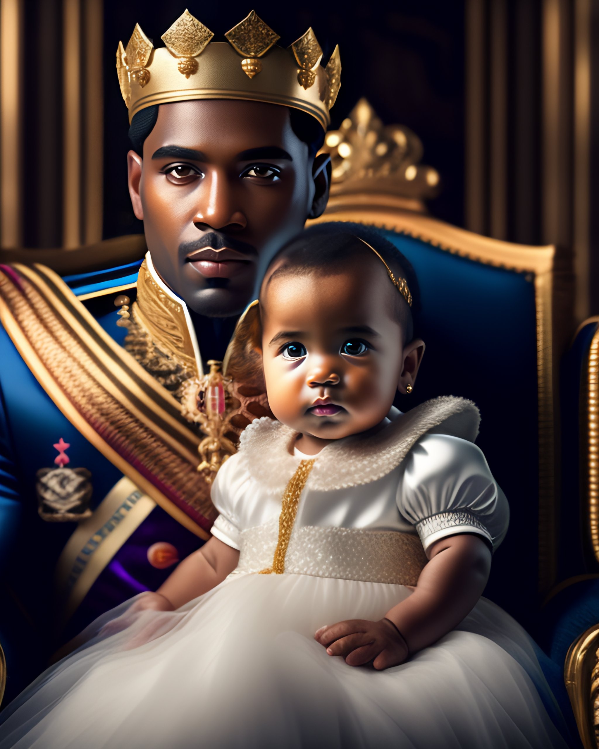 Lexica - A portrait of two babies as king and queen with crown and ...