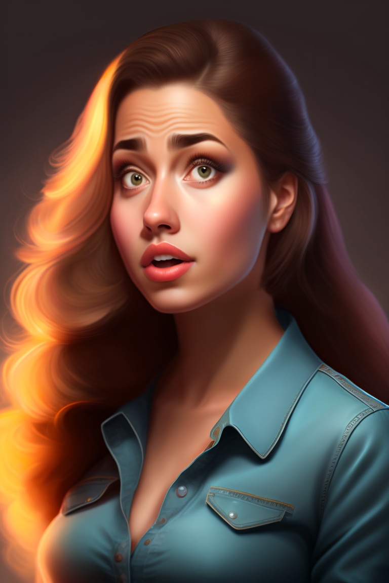 Lexica - Hyper realistic, working woman, shocked face expression ...