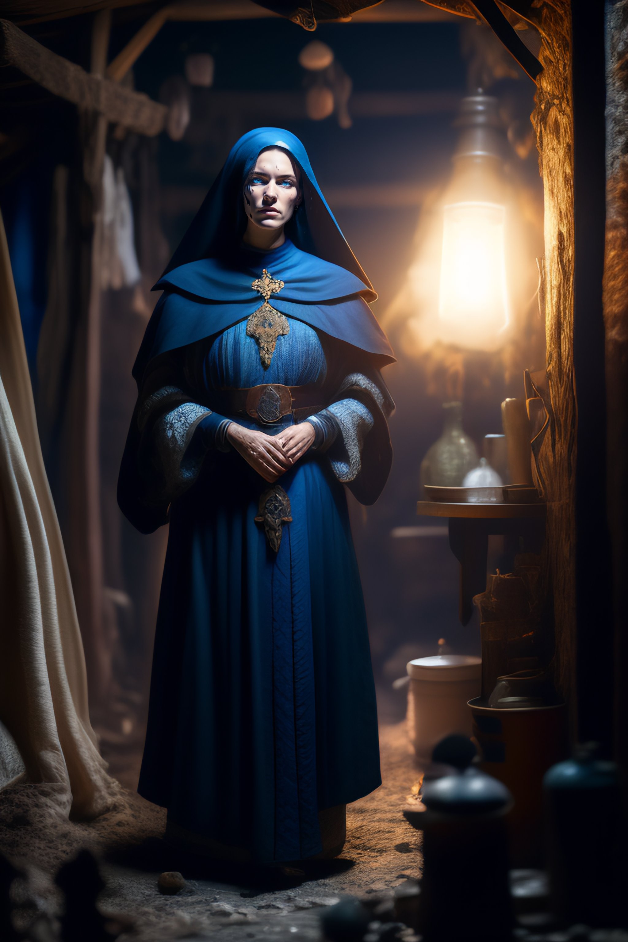 Lexica - Dark and gloomy full body 8k unity render, nun, blue yonder ...