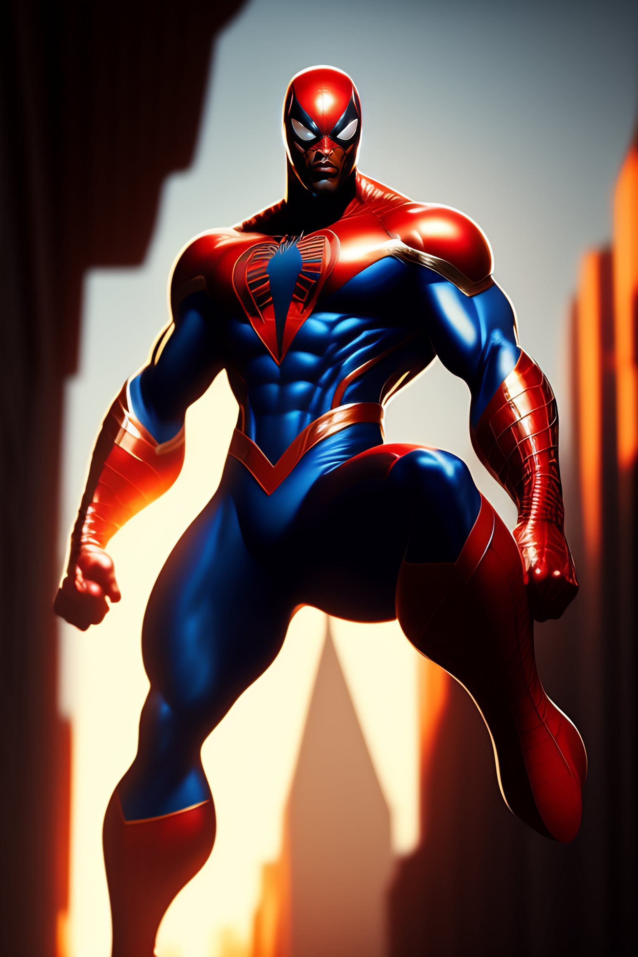 Lexica - Thin Muscular SpiderMan angry pose ,lighting, cinematic ...