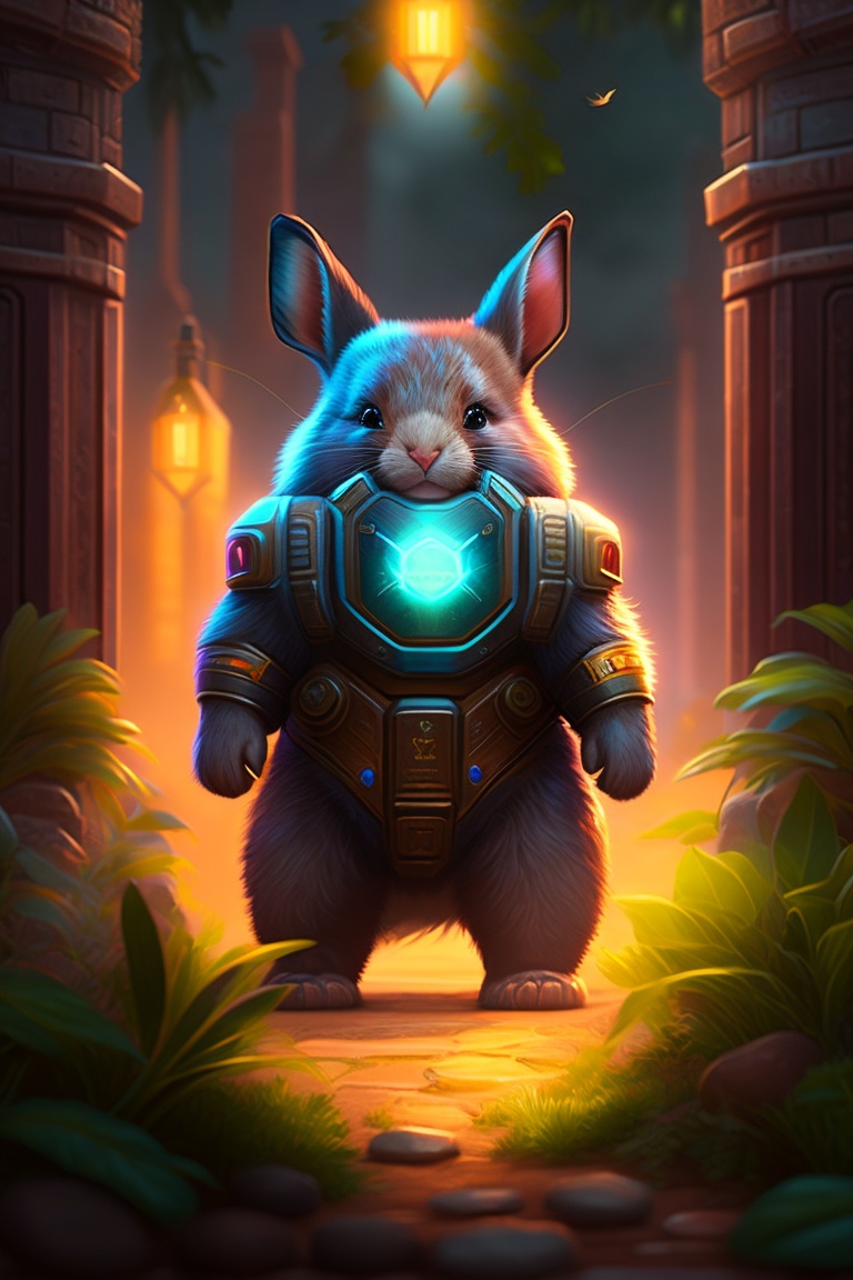 Lexica - Sweet little rabbit, Serious Sam IV game style, octane render ...