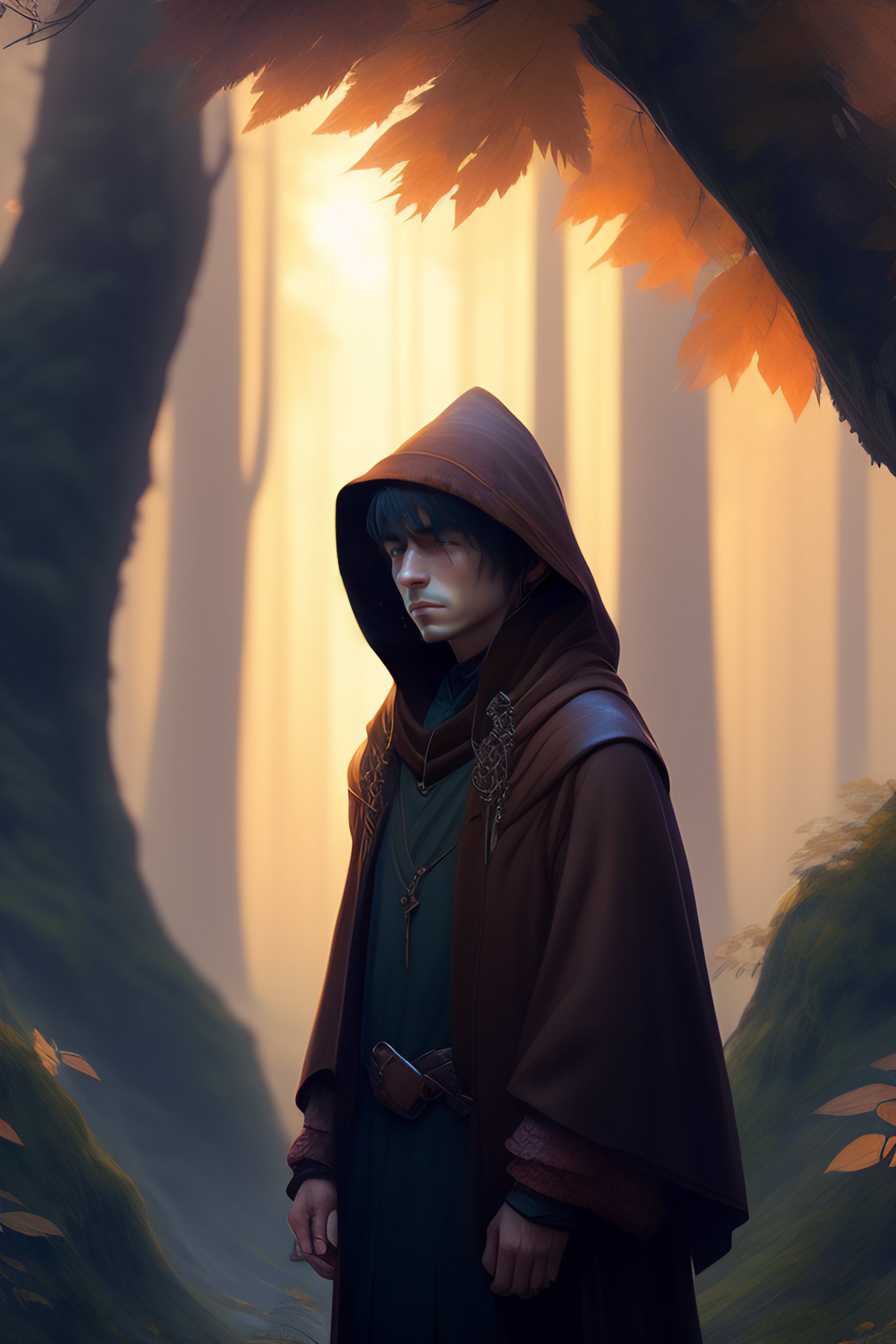 Lexica - Detailed goblin with tired expression wearing a brown hooded ...