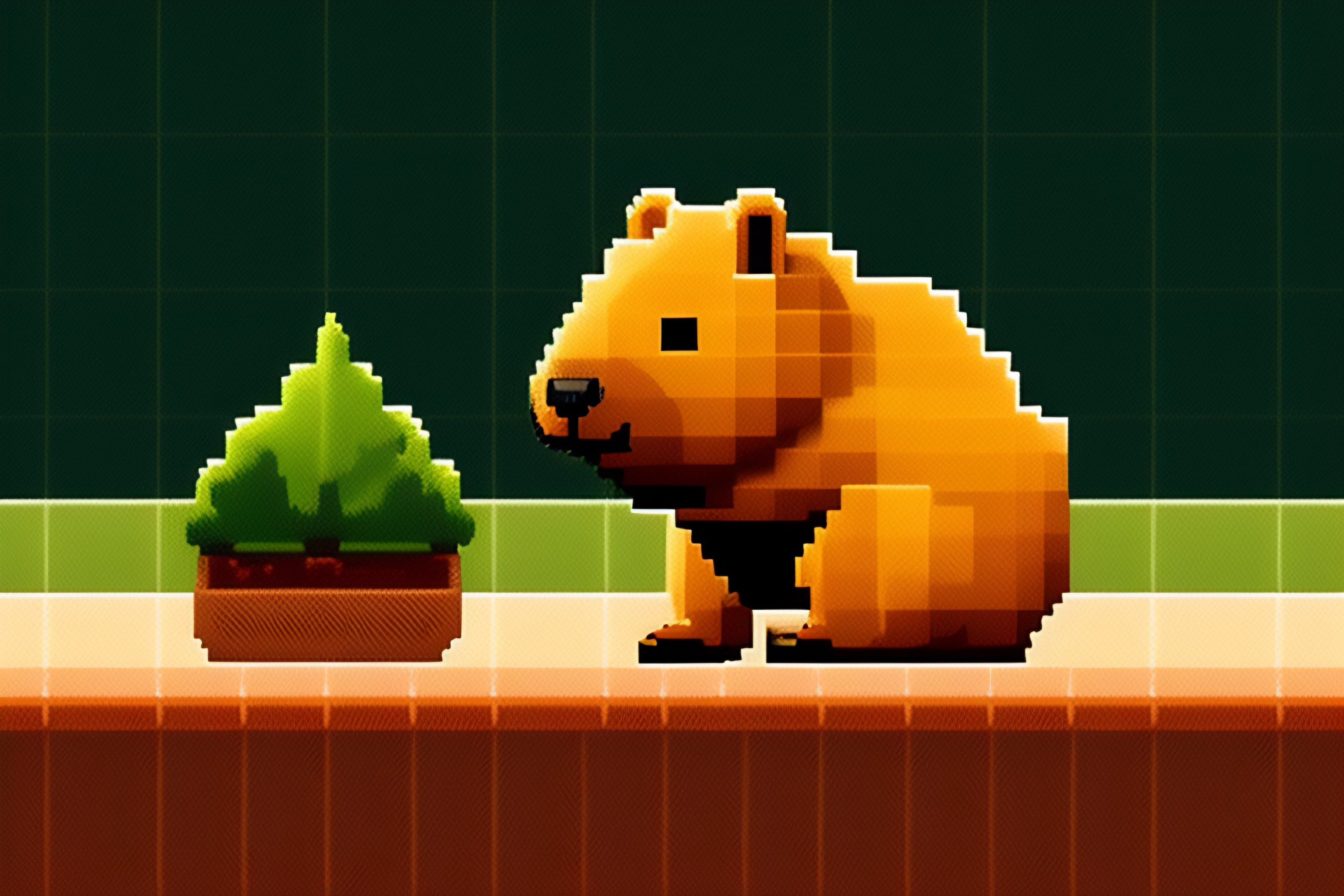 Lexica - Capybara pixel art