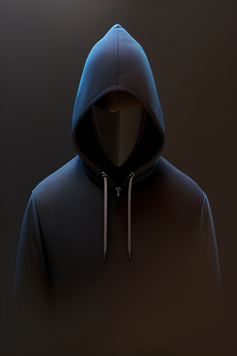Lexica - Hooded black, faceless, dark man