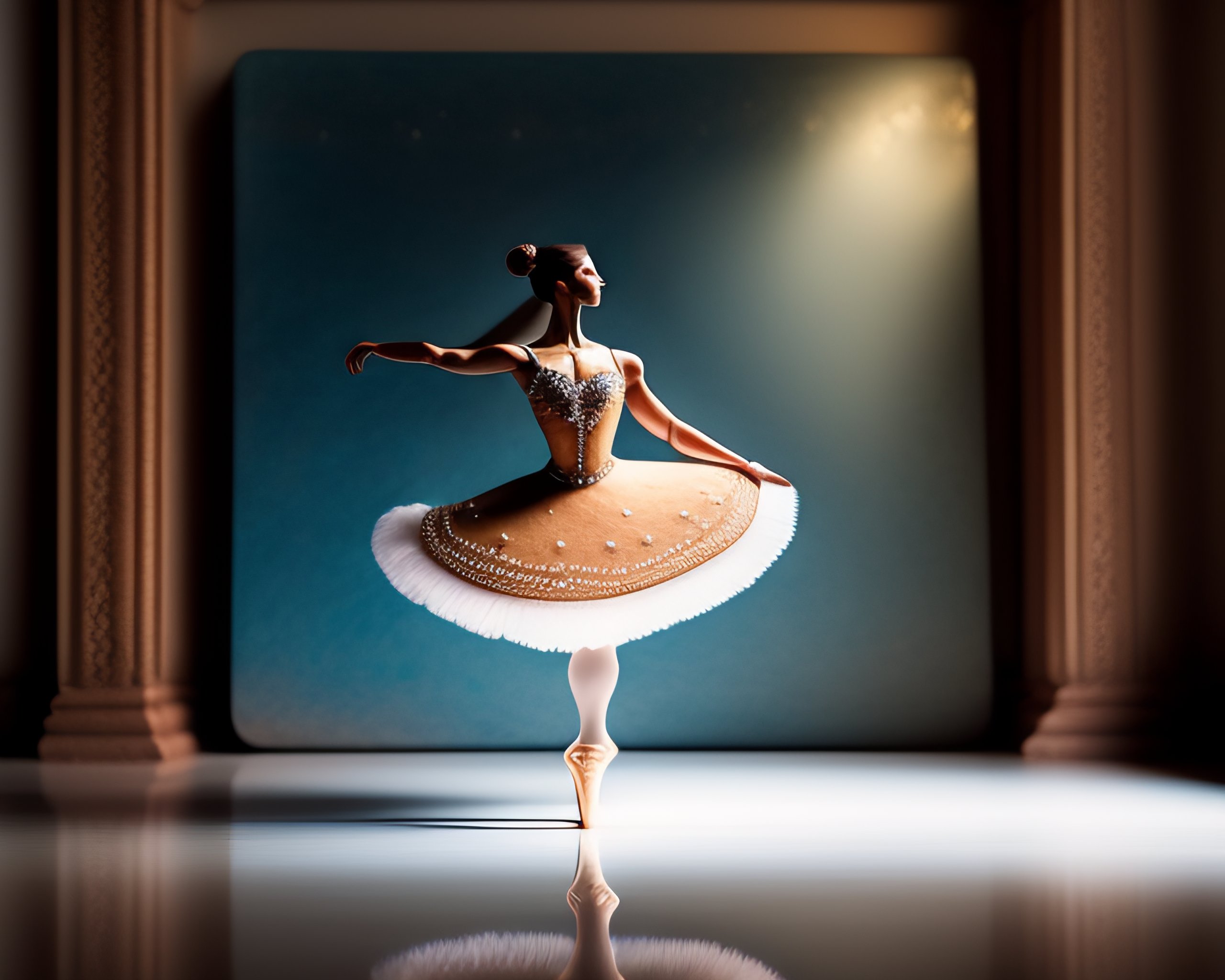 Lexica - Full body photo of a ballet dancer made of gingerbread