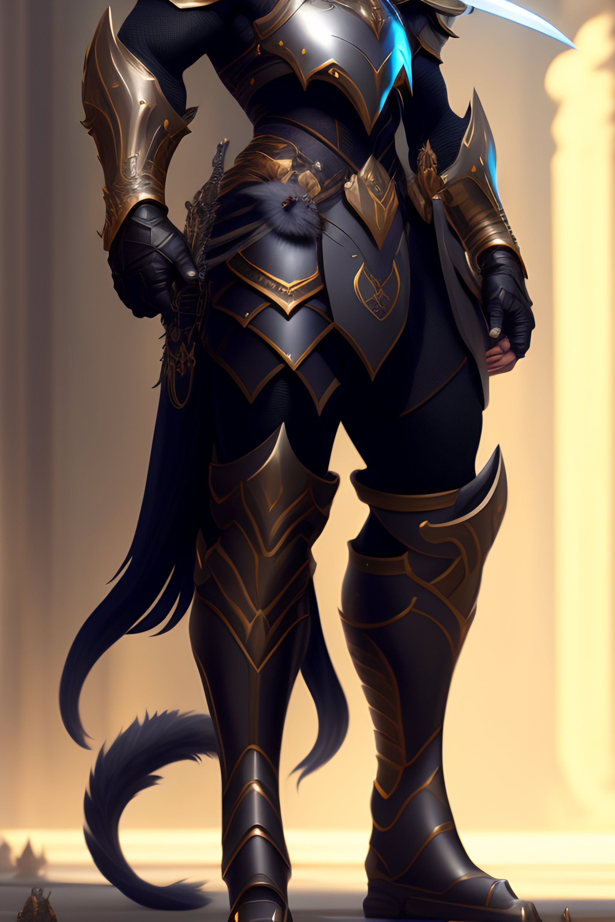 Lexica - A detailed full length of dark grey mainecoon cat in cyber ...