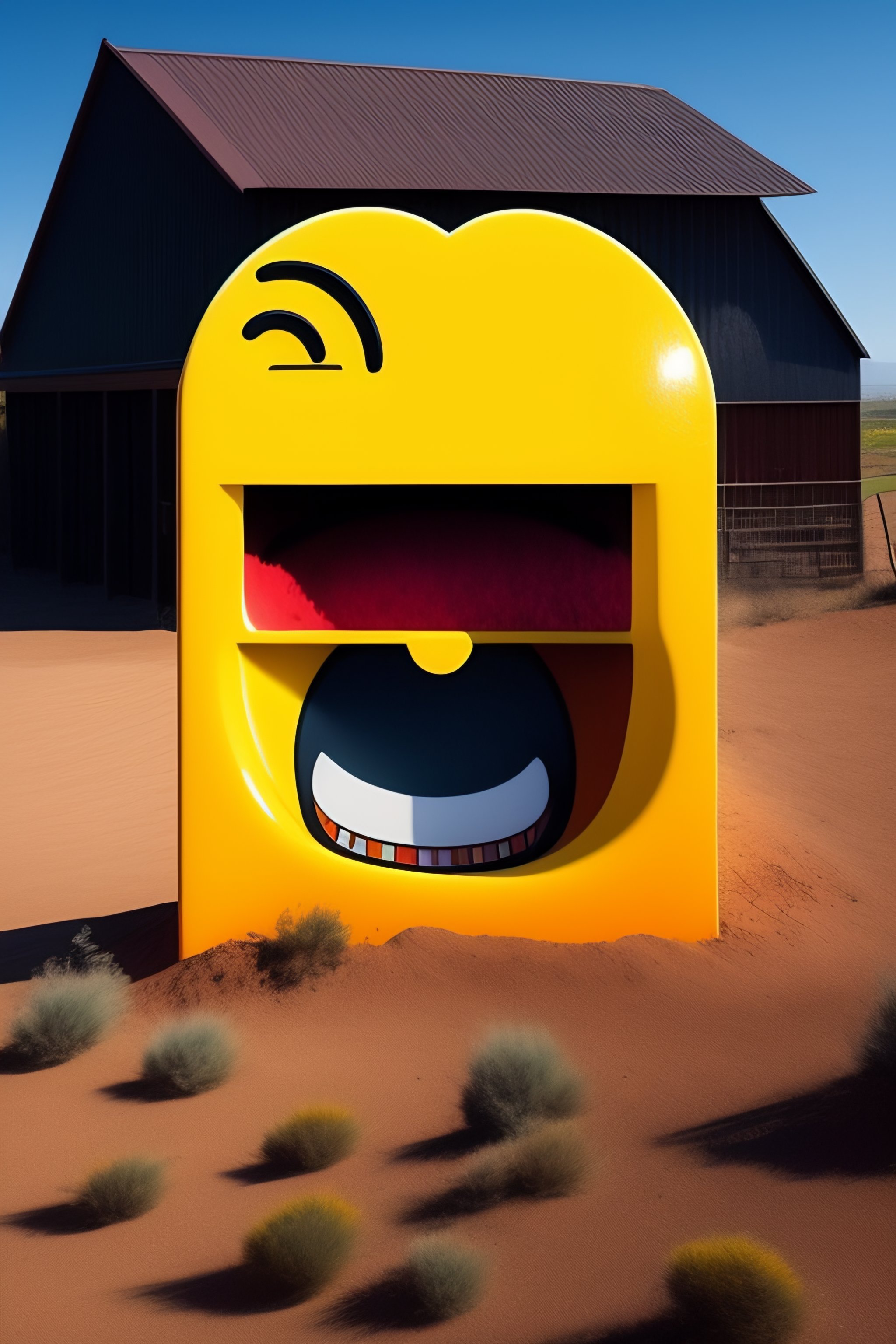 Lexica - Emoji zany face graffiti 2d painting