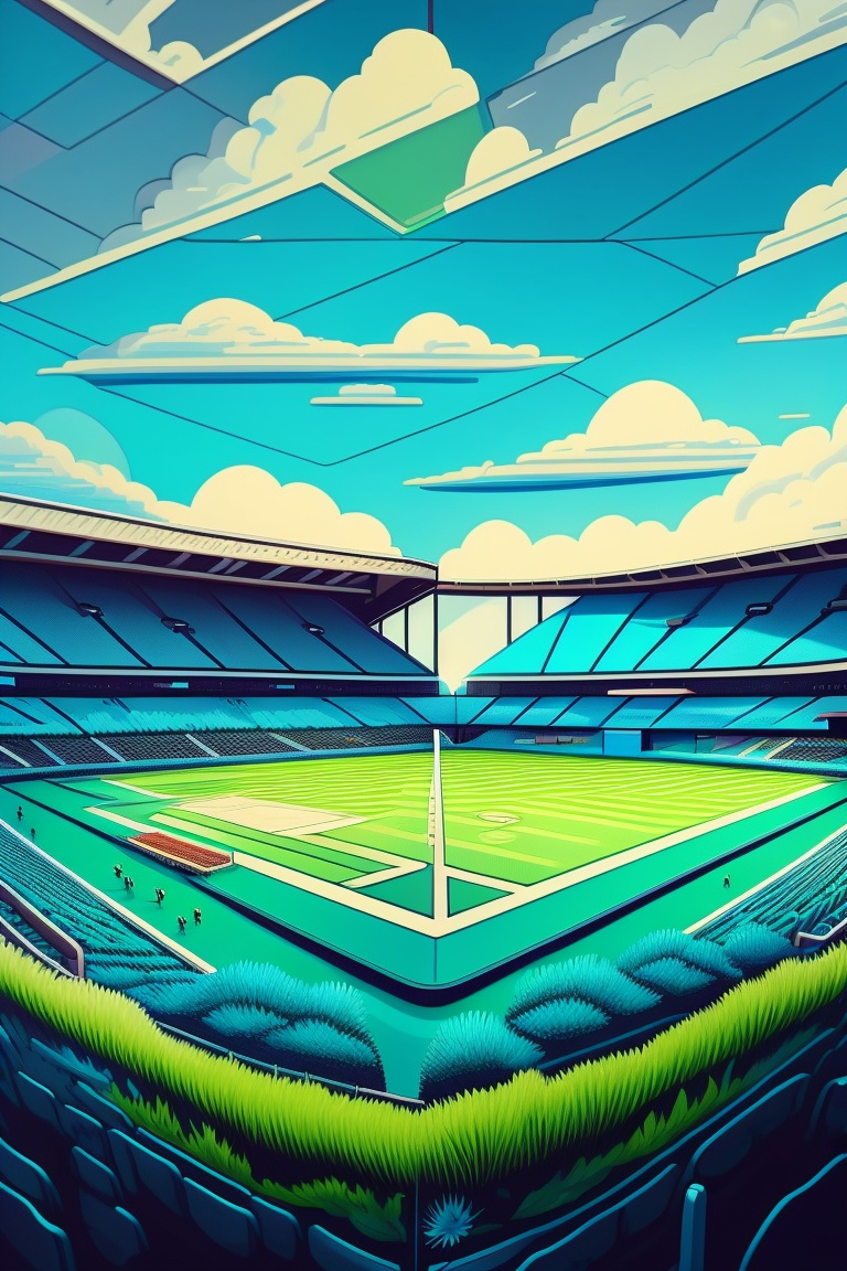 Lexica - Image from inside the soccer stadium, in the grass, surrounded ...