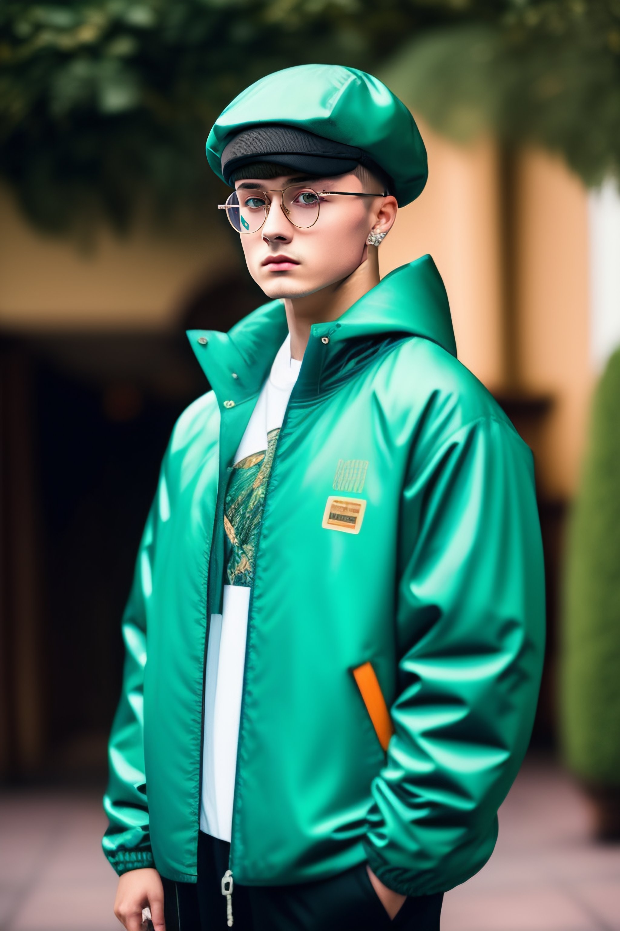 Lexica - Oliver Tree with a bowlcut, montbell windbreaker jacket