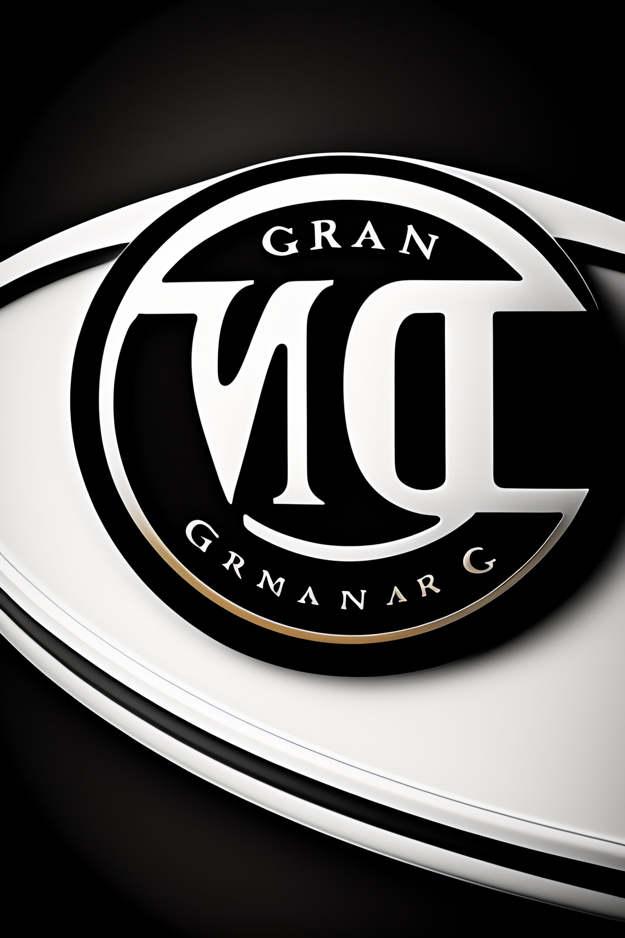 Lexica - "Gran" logo nameplate, Art Deco black and white style