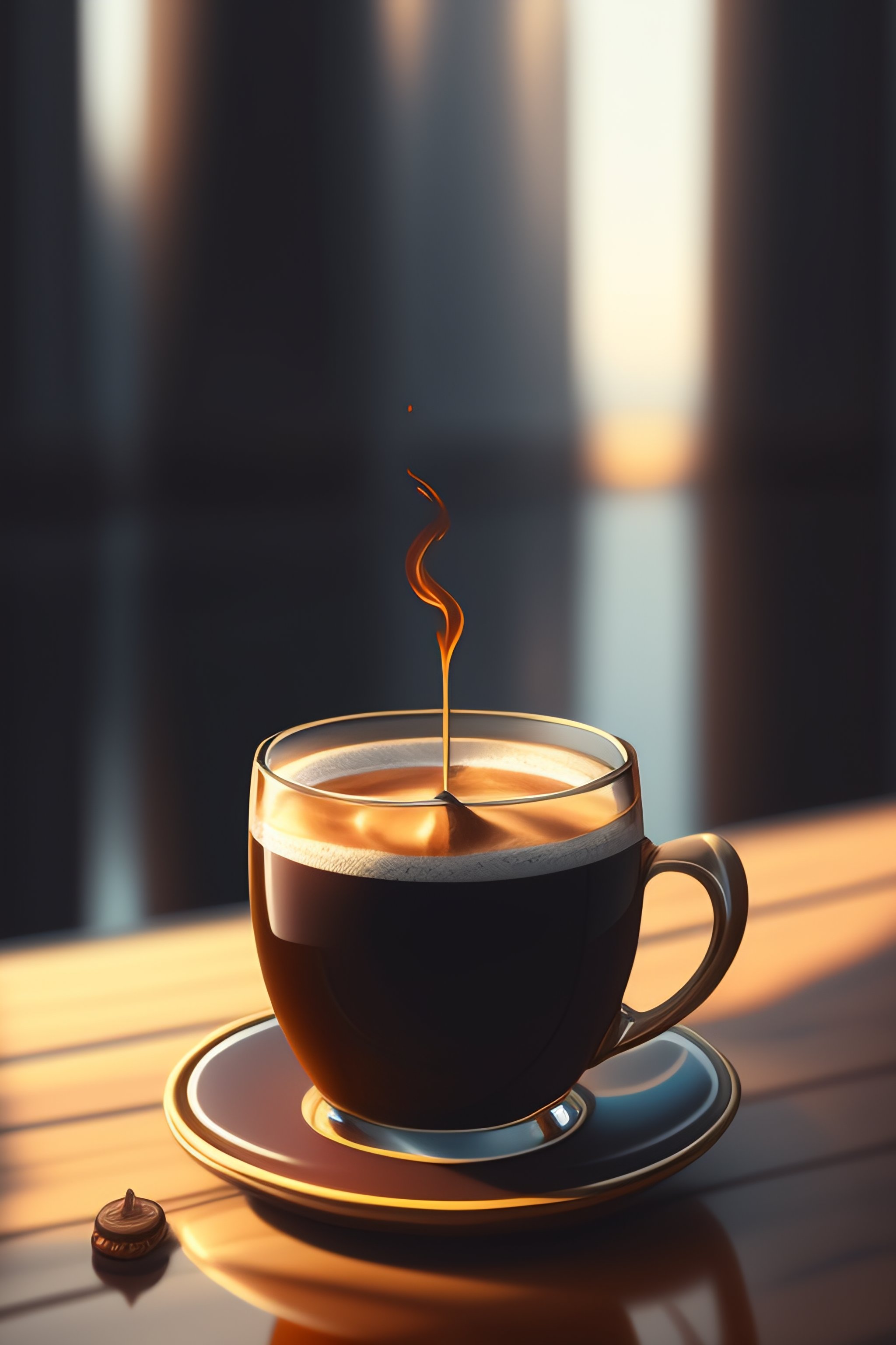 Lexica - A man drinking coffe, landscape, intricate, elegant, highly ...