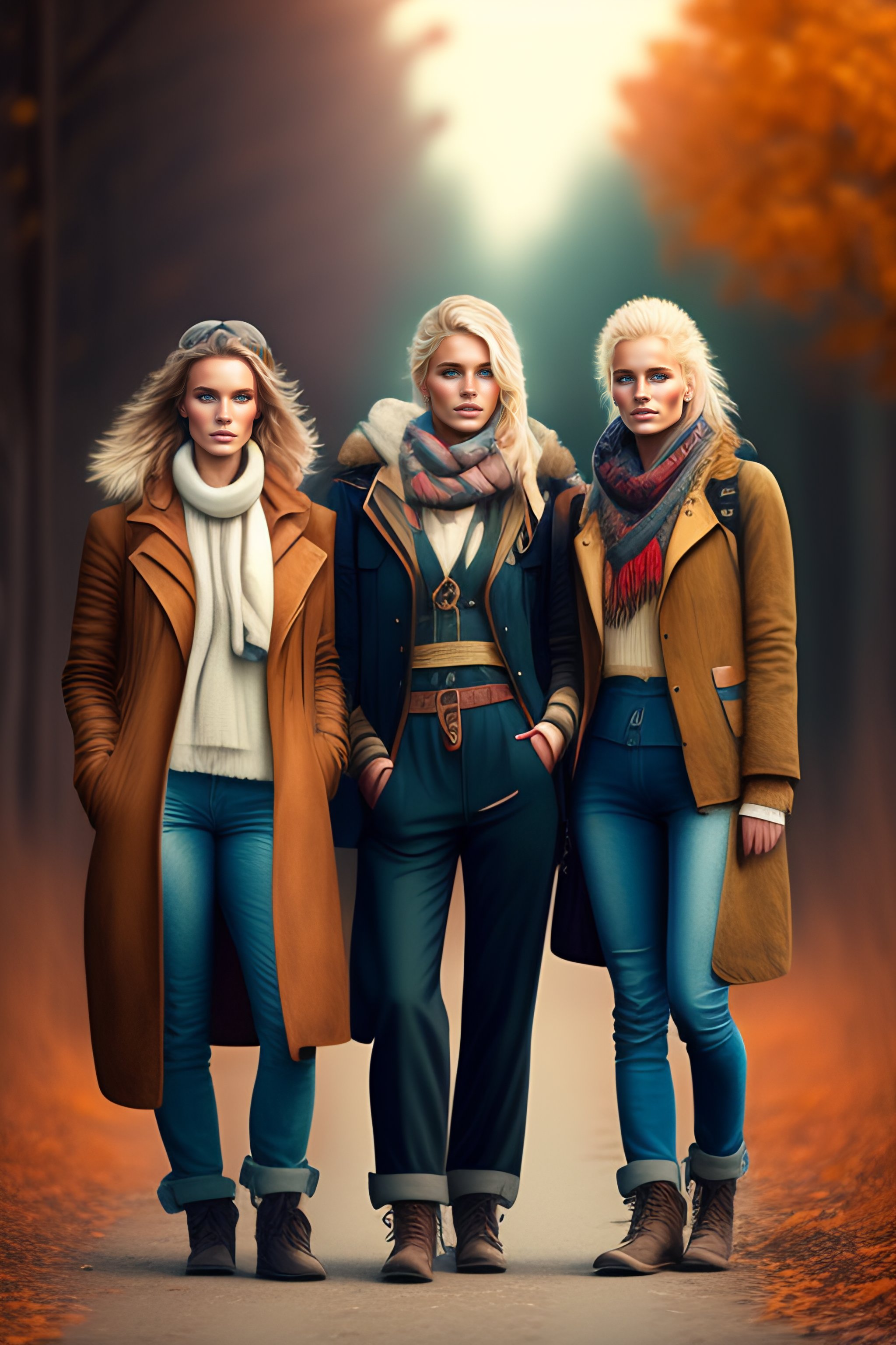 Lexica - A group of four young blonde women,hobo style