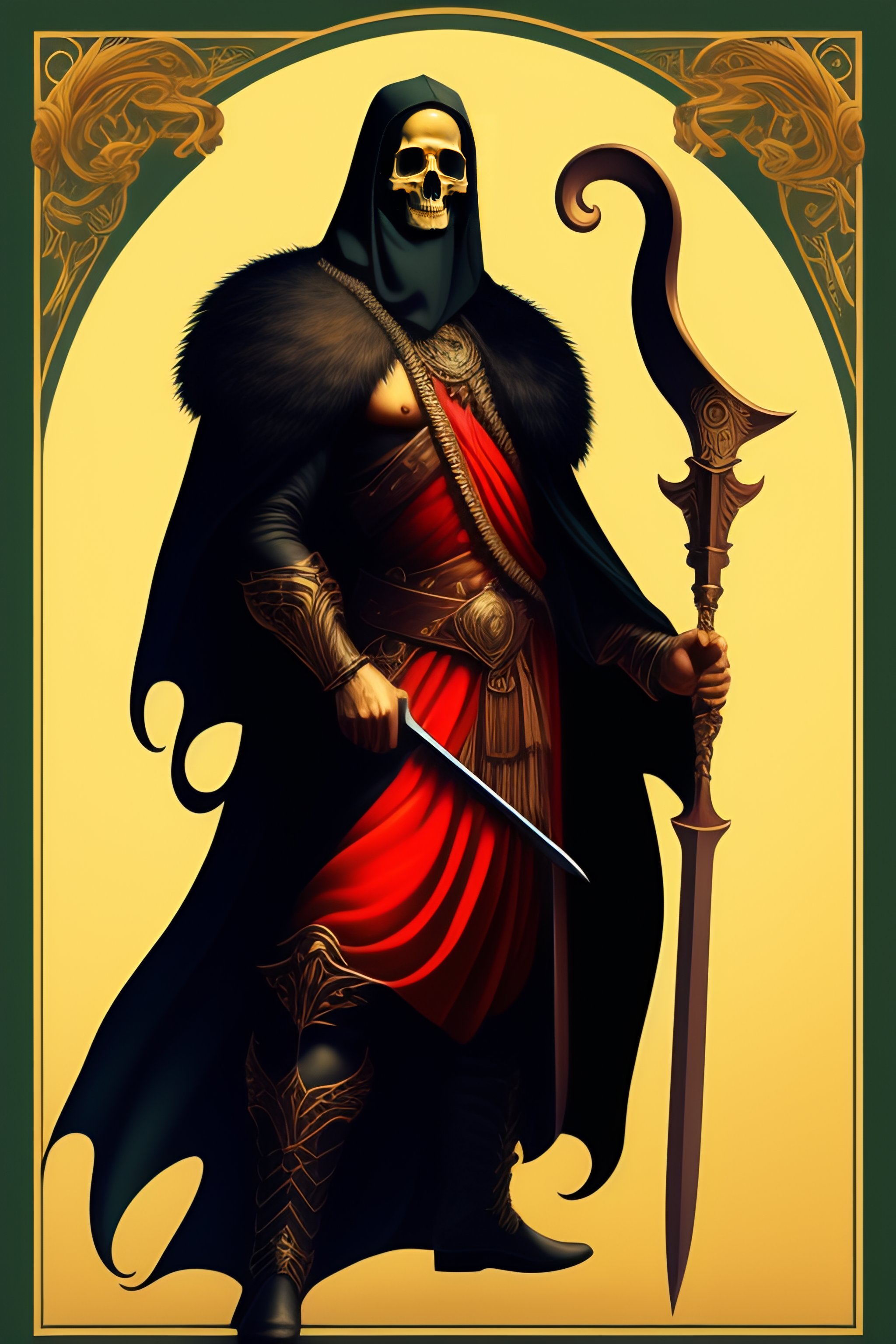 Lexica - Personification of death with a sickle in his right hand and a ...